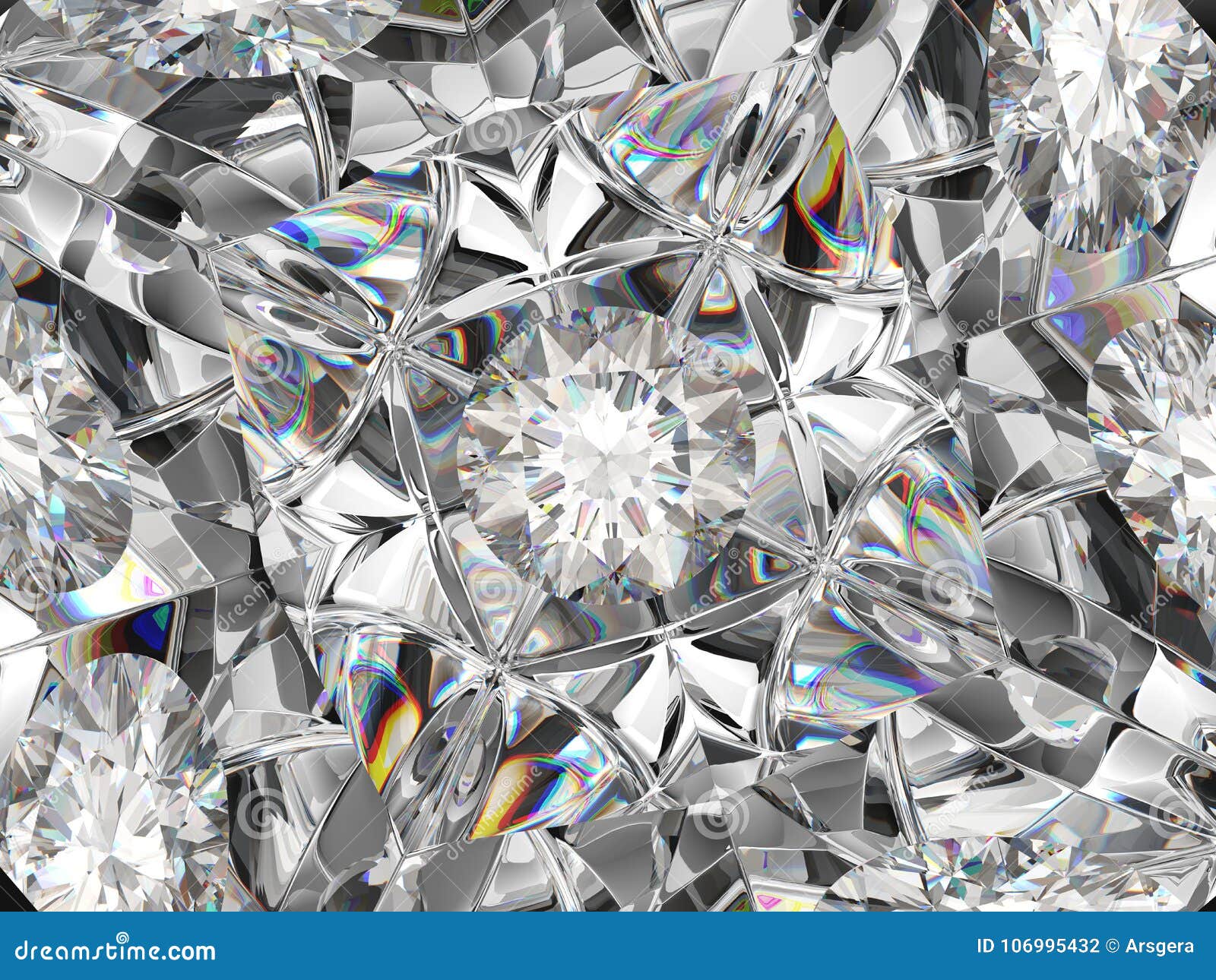 Diamond Closeup Pattern and Kaleidoscope Effect Stock Illustration ...