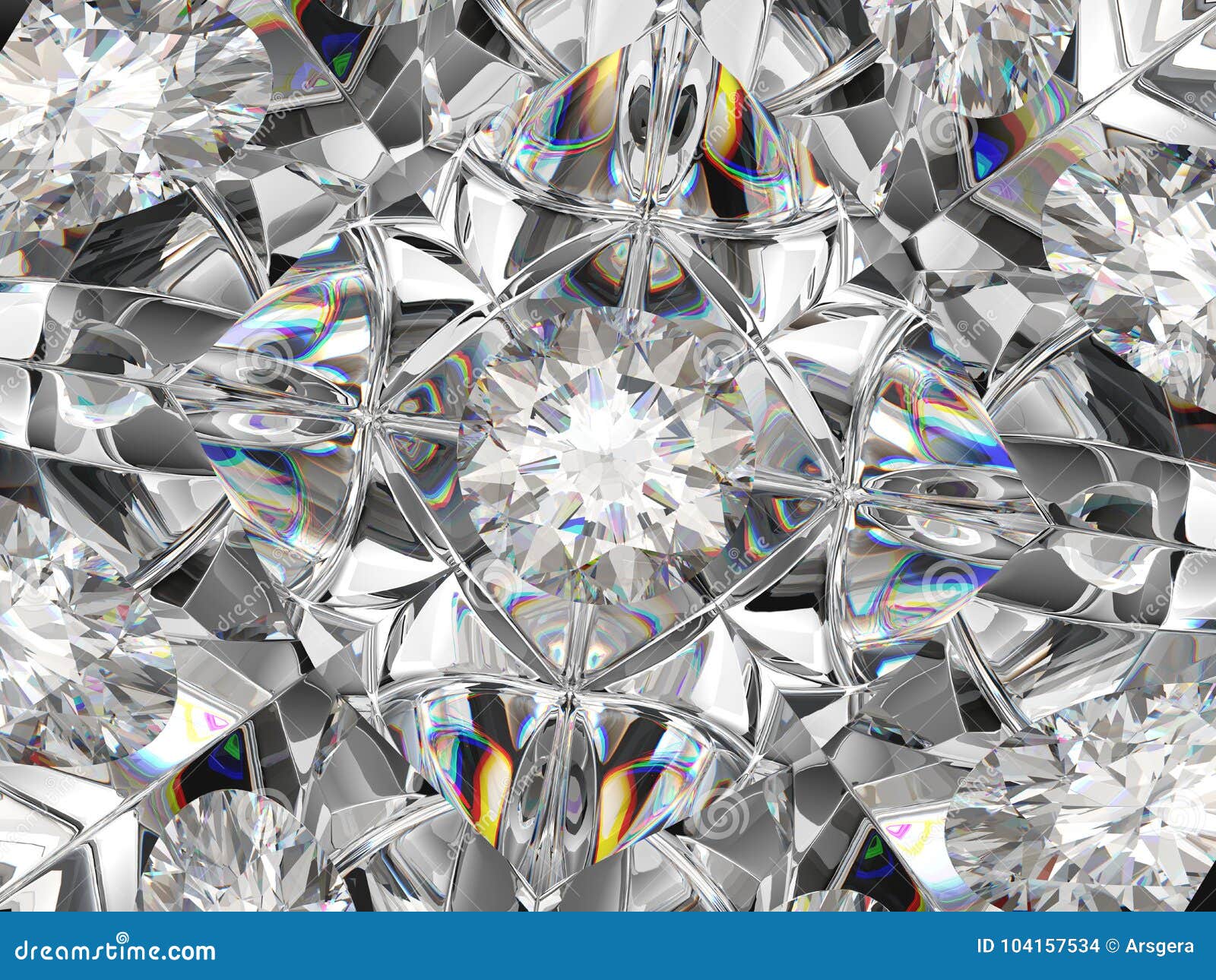 Diamond Closeup Pattern and Kaleidoscope Effect Stock Illustration ...