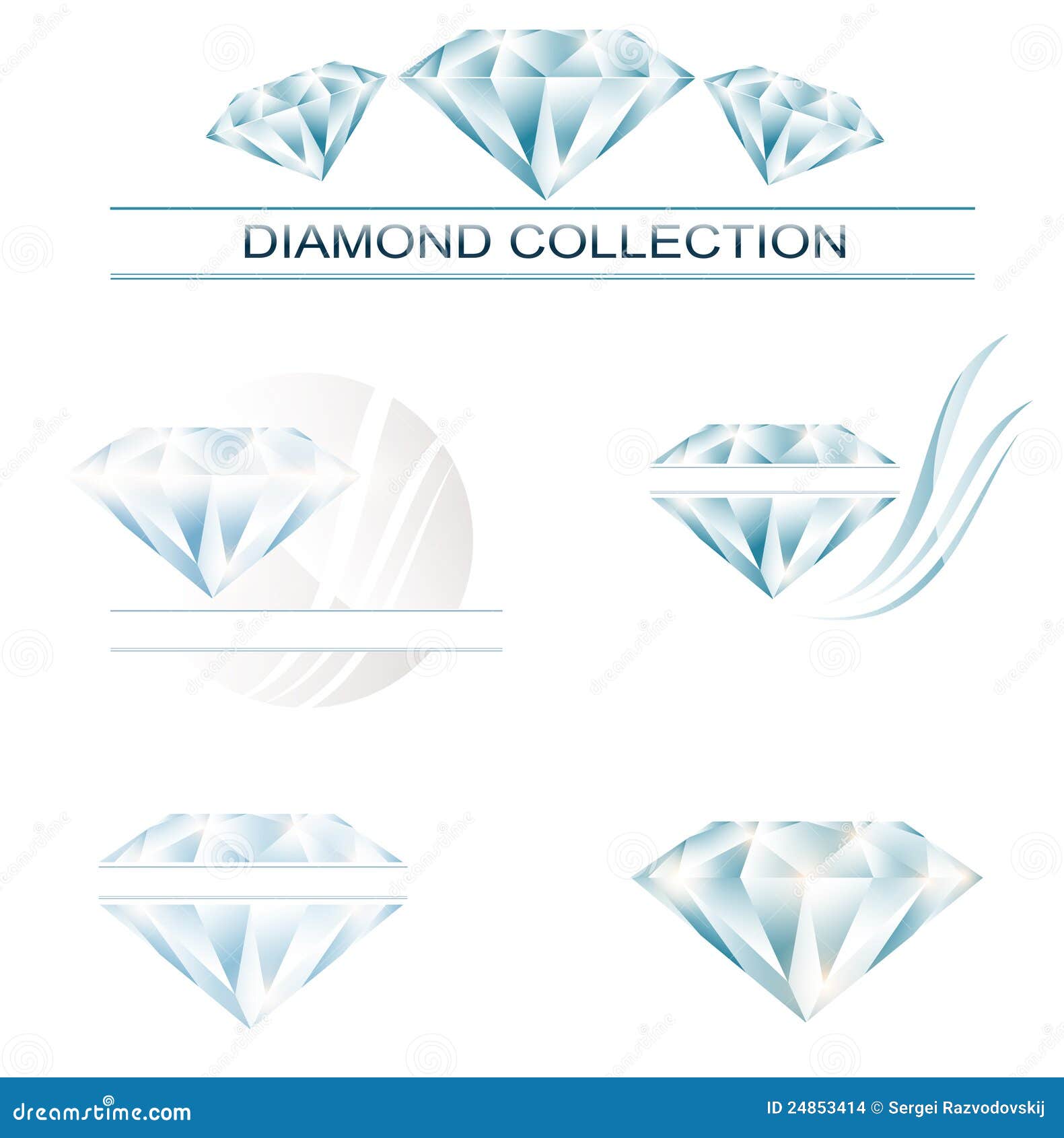 Diamond collection stock vector. Illustration of icon - 24853414