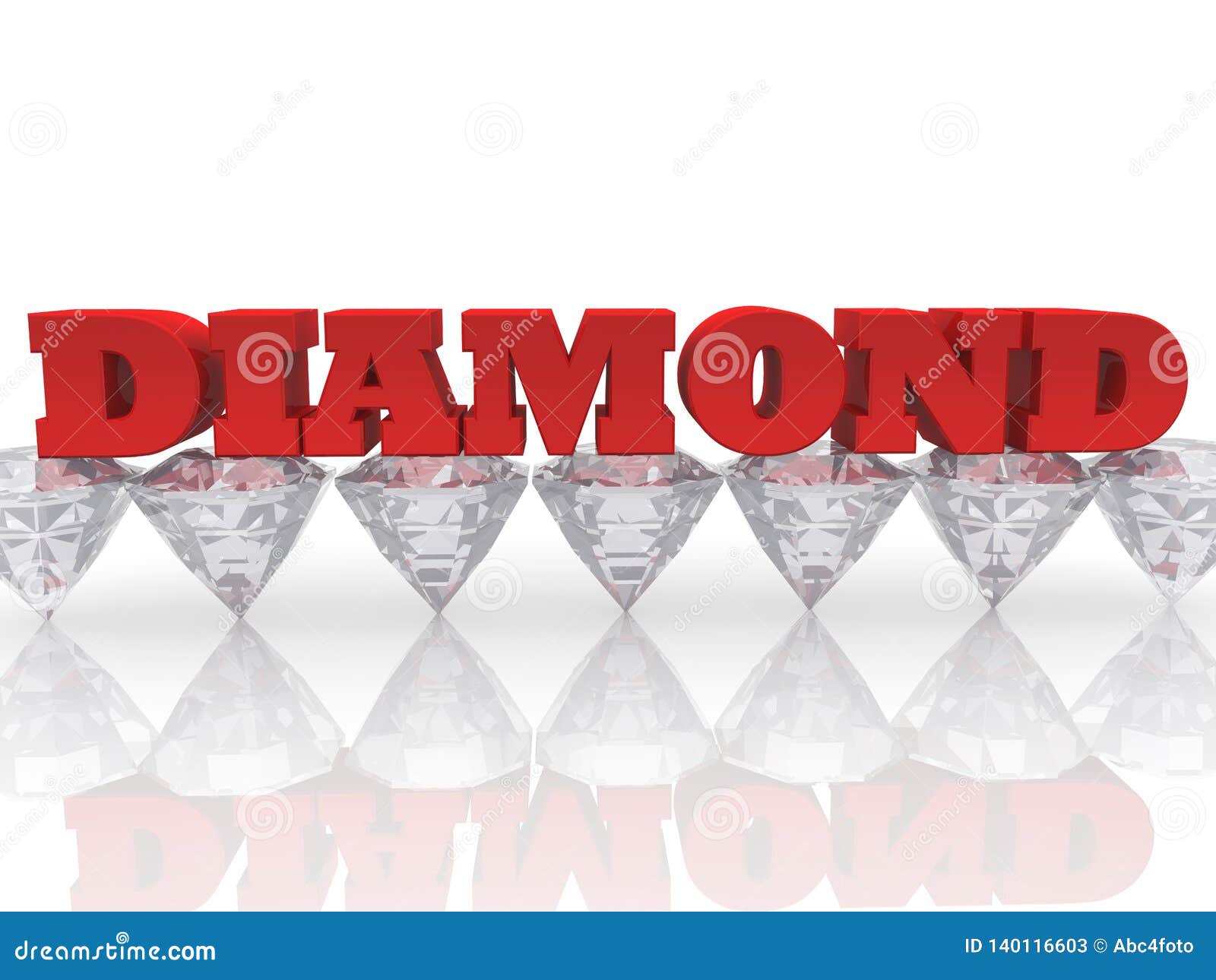 Diamond Concept in Red on White Stock Illustration - Illustration of ...