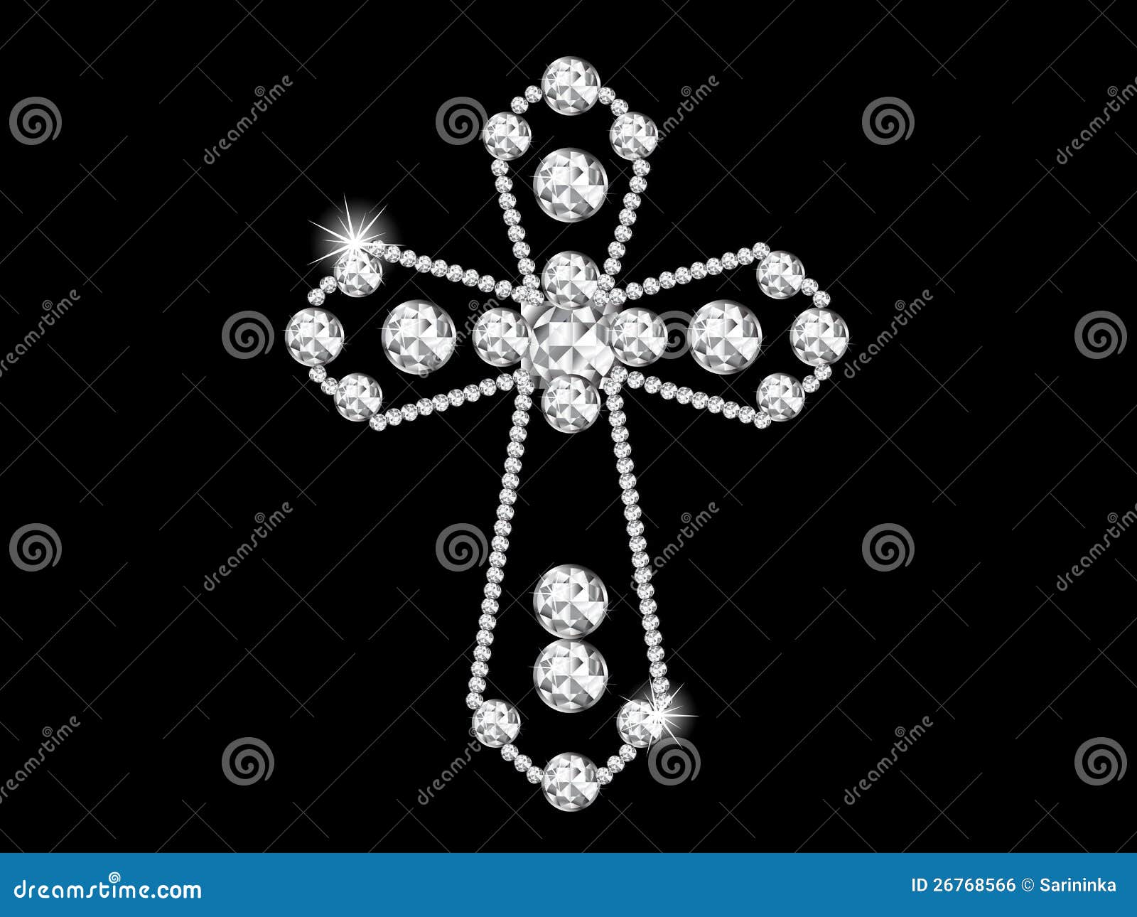 Diamond cross stock vector. Illustration of decorative - 26768566