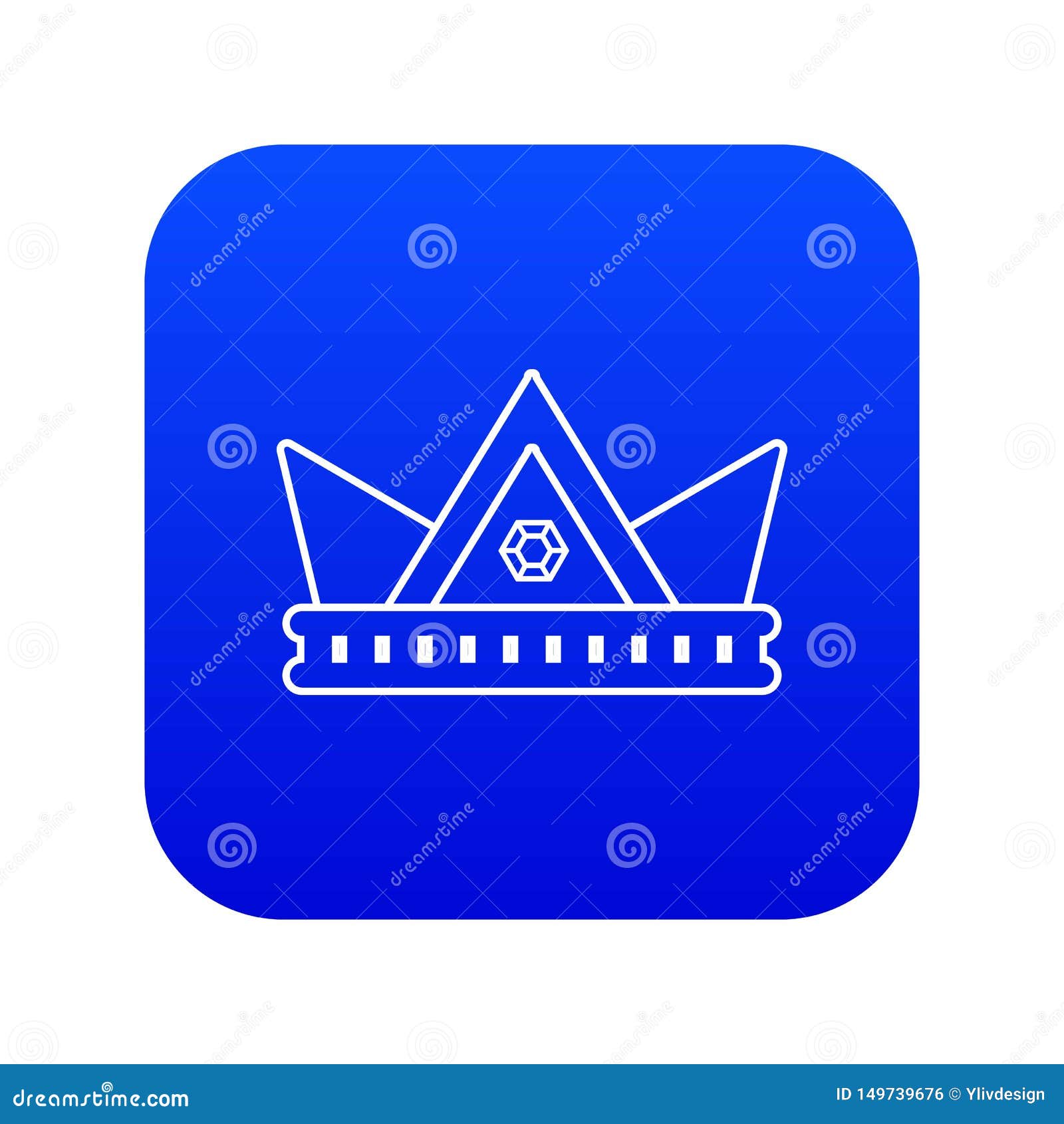 Diamond Crown Icon Blue Vector Stock Vector - Illustration of element ...