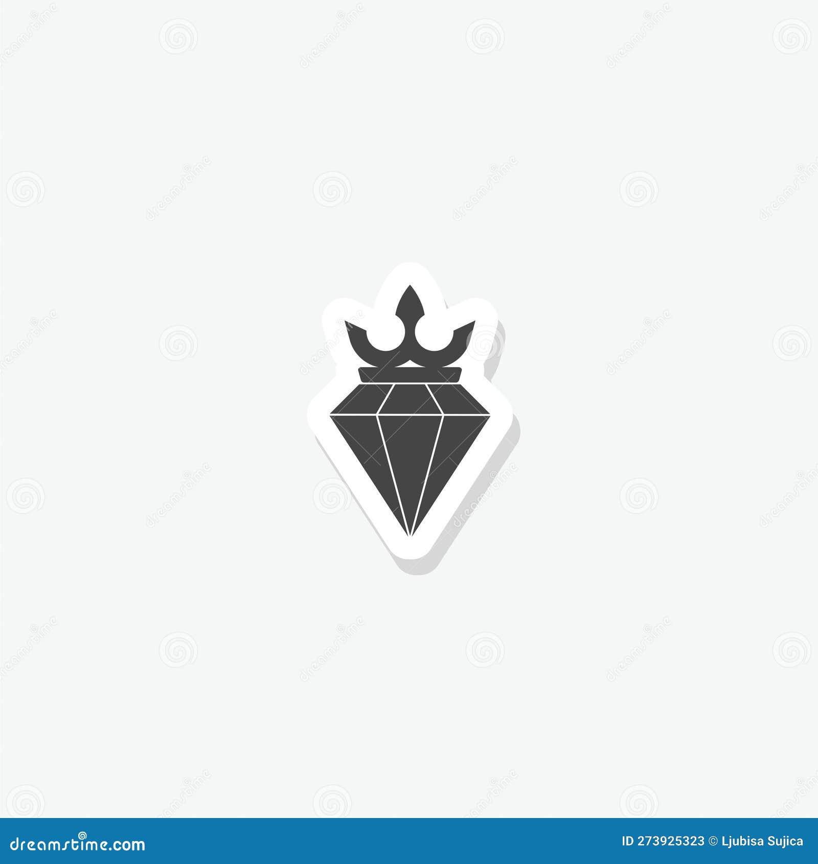 Diamond Crown Logo Sticker Icon Stock Vector - Illustration of king ...