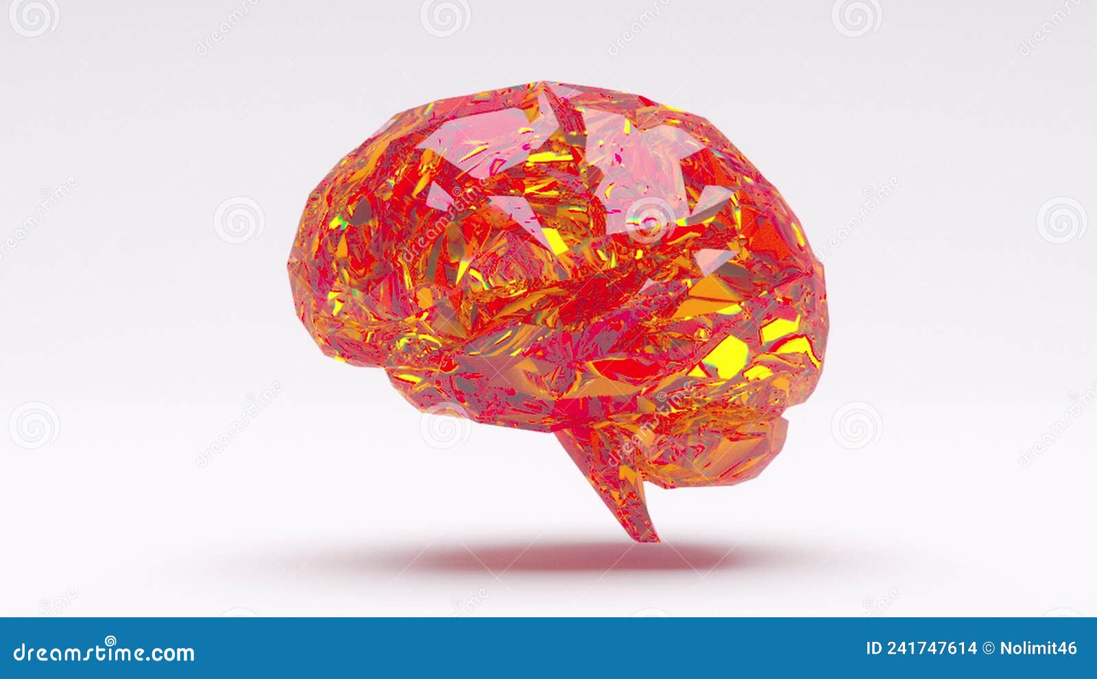 Diamond crystal brain stock illustration. Illustration of render ...
