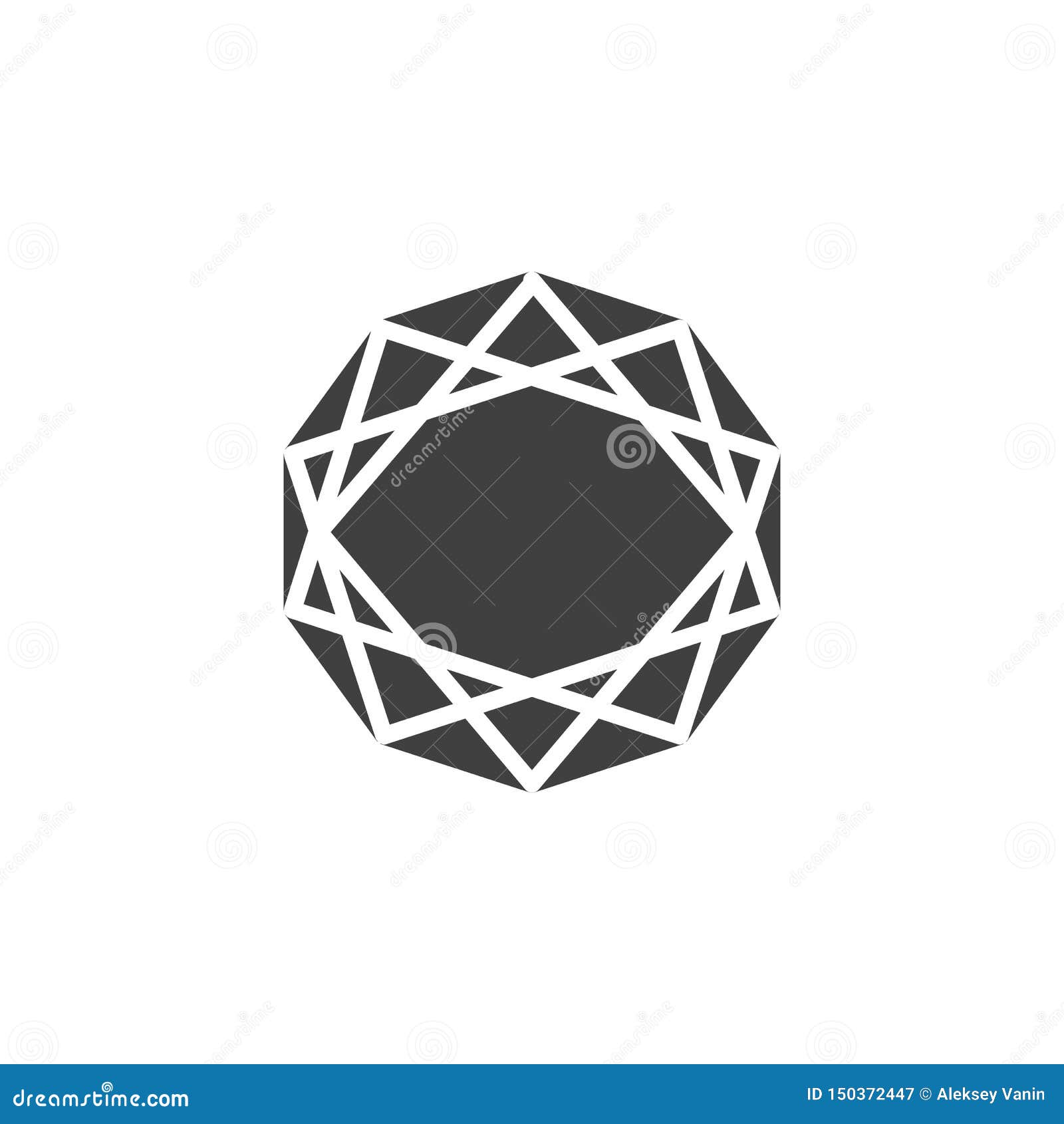 Diamond Cut Shape Top View Vector Icon Stock Vector - Illustration of ...