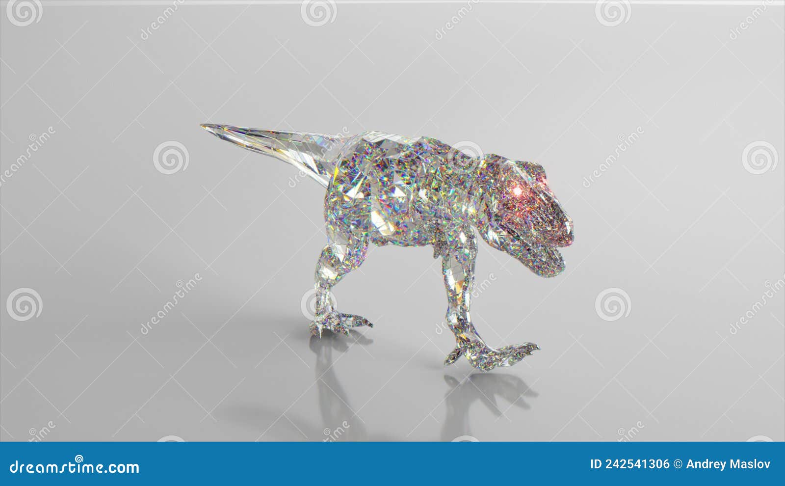 Diamond Dinosaur. the Concept of Nature and Animals. Low Poly. White ...