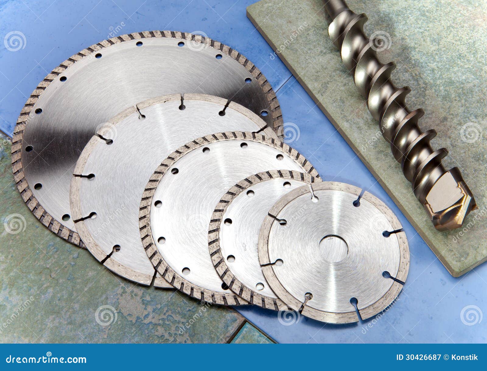 Diamond Disks of the Various Size and Appointment and Drill Stock Image ...