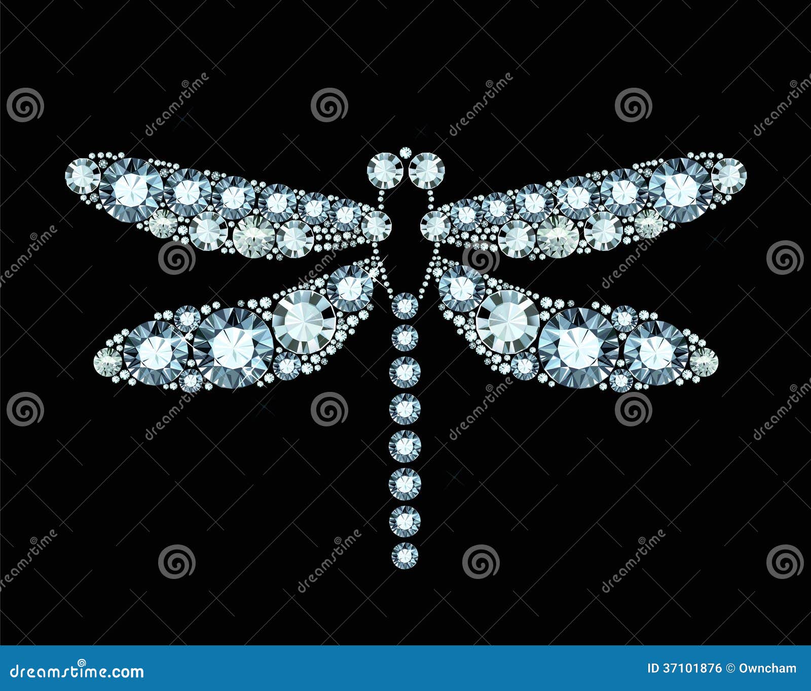 Diamond Dragonfly stock illustration. Illustration of dark - 37101876