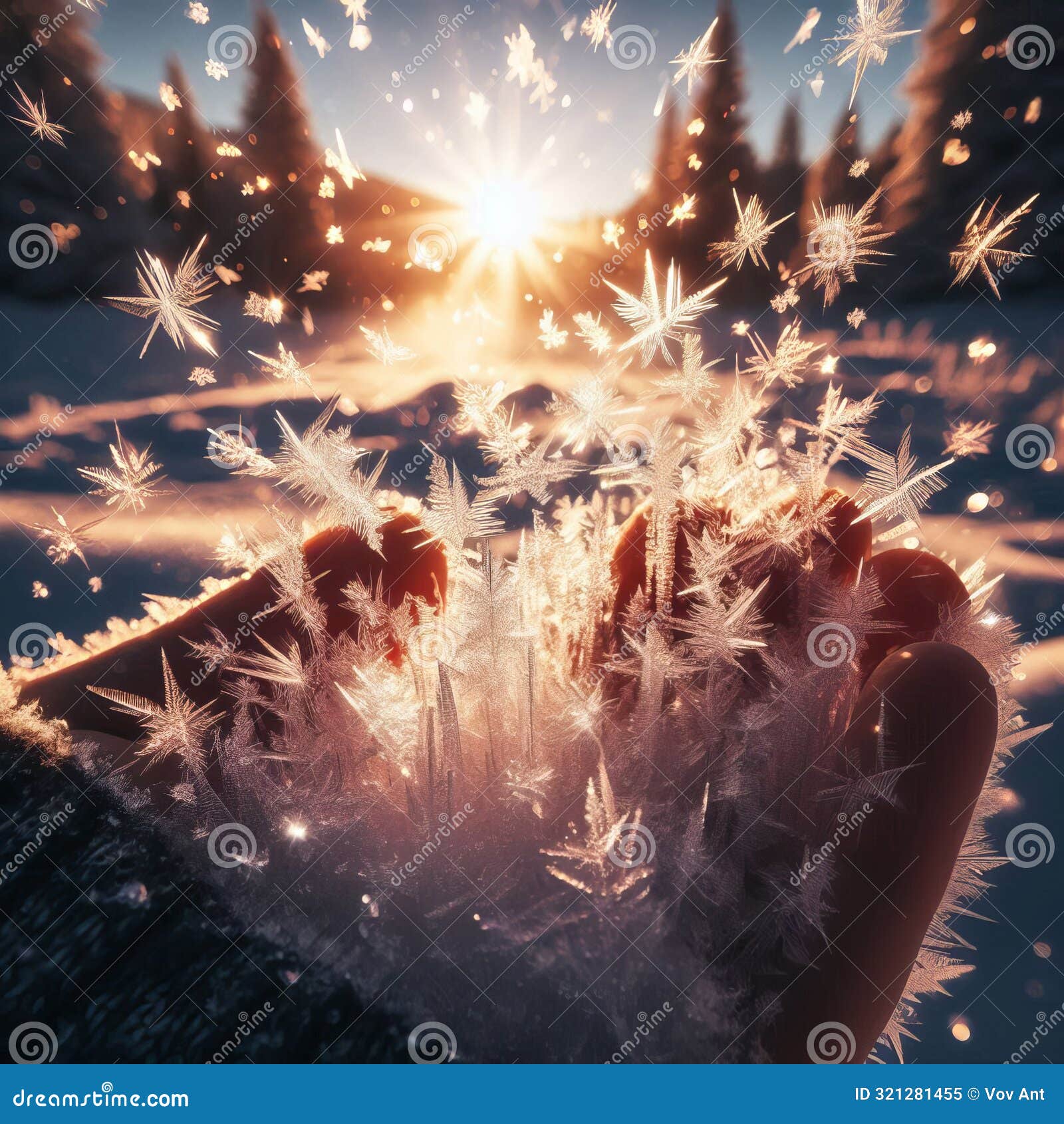 107 54. Diamond Dust_ Tiny Ice Crystals that Form in the Air I Stock ...