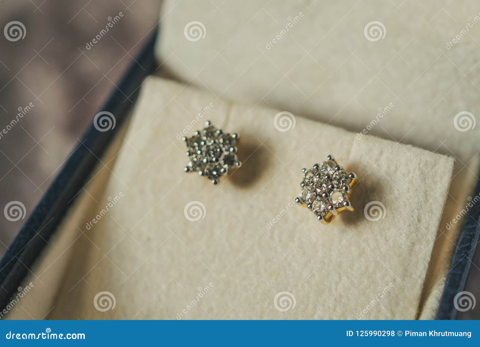 Diamond Earrings in Jewelry Box Stock Photo - Image of female, beauty ...