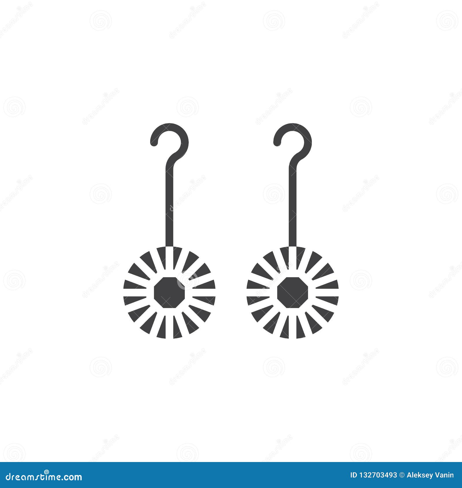 Diamond Earrings Vector Icon Stock Vector - Illustration of logo, icon ...
