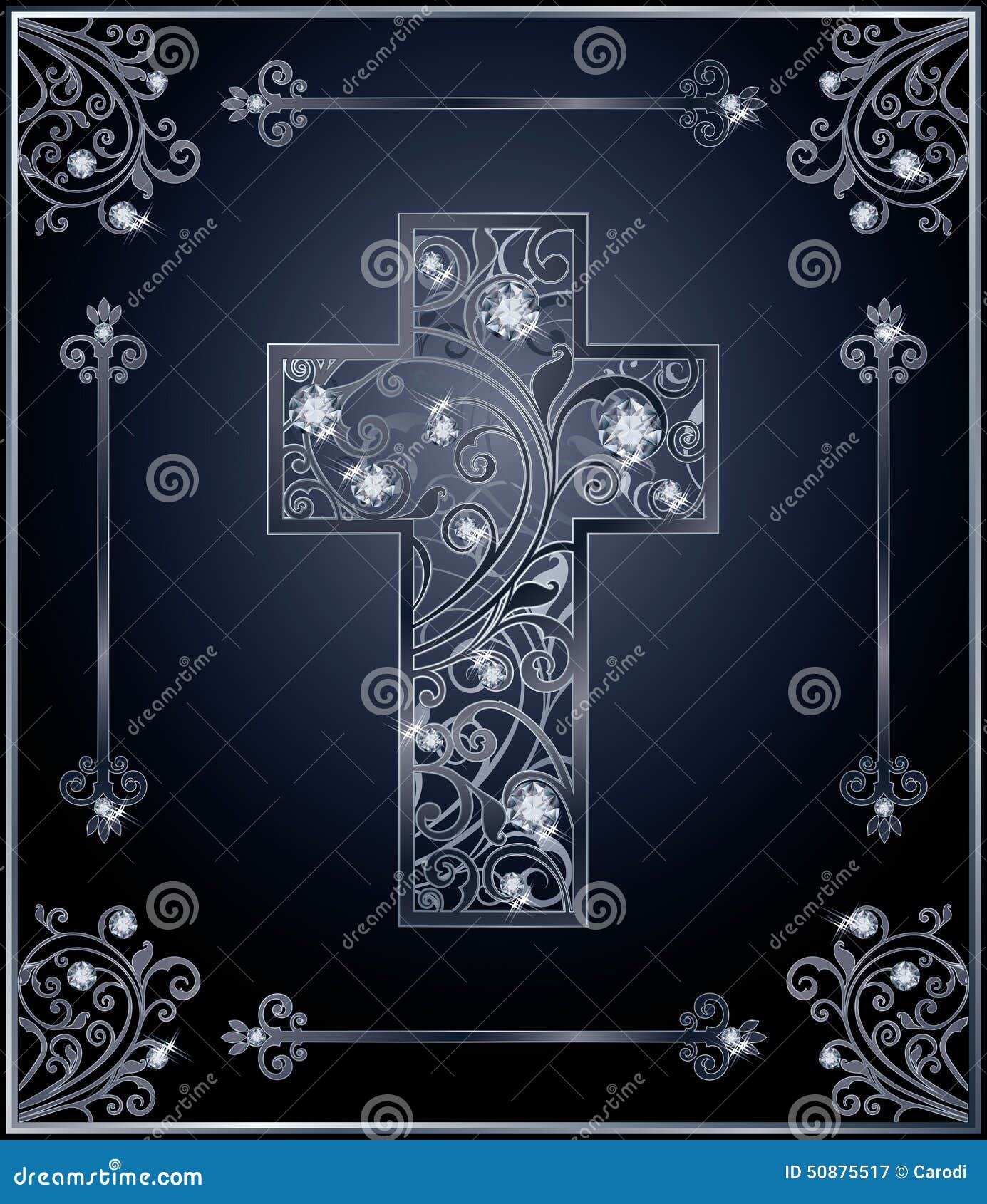 Diamond Easter Cross Cover Design Cartoon Vector | CartoonDealer.com ...