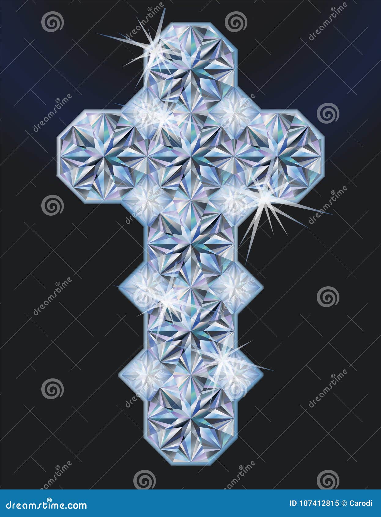 Diamond Easter Cross, Vector Stock Vector - Illustration of diamond ...