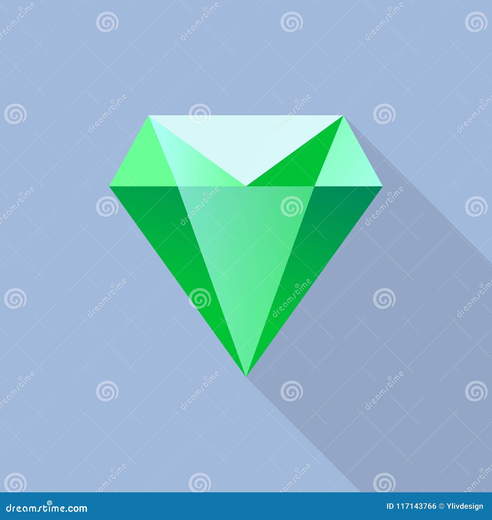 Diamond Emerald Icon, Flat Style Stock Vector - Illustration of clip ...