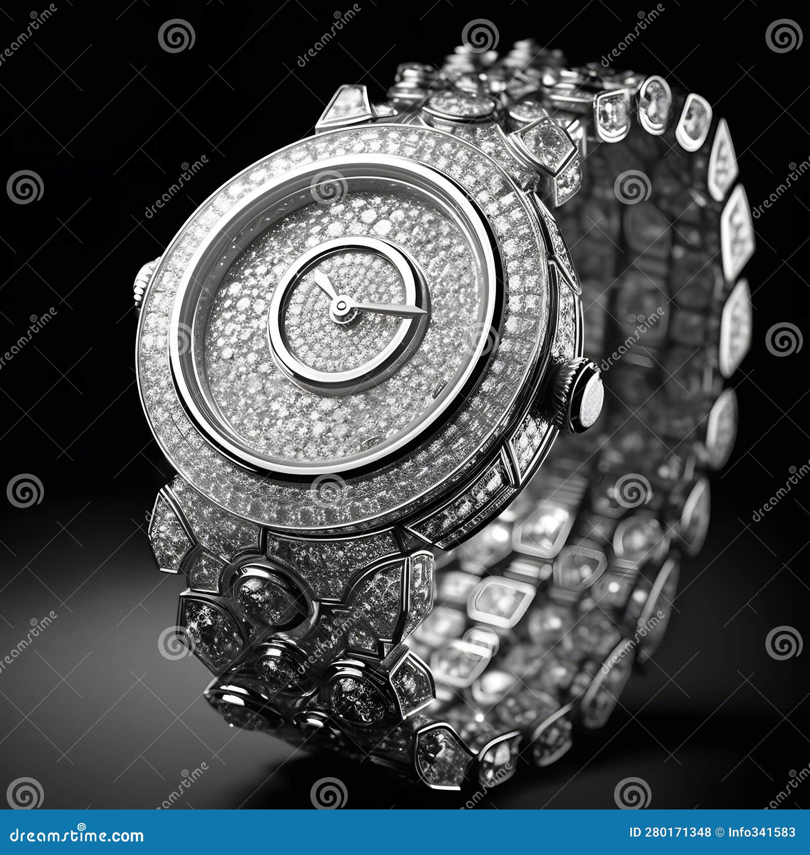 Diamond-encrusted Wristwatch Generative AI Stock Illustration ...