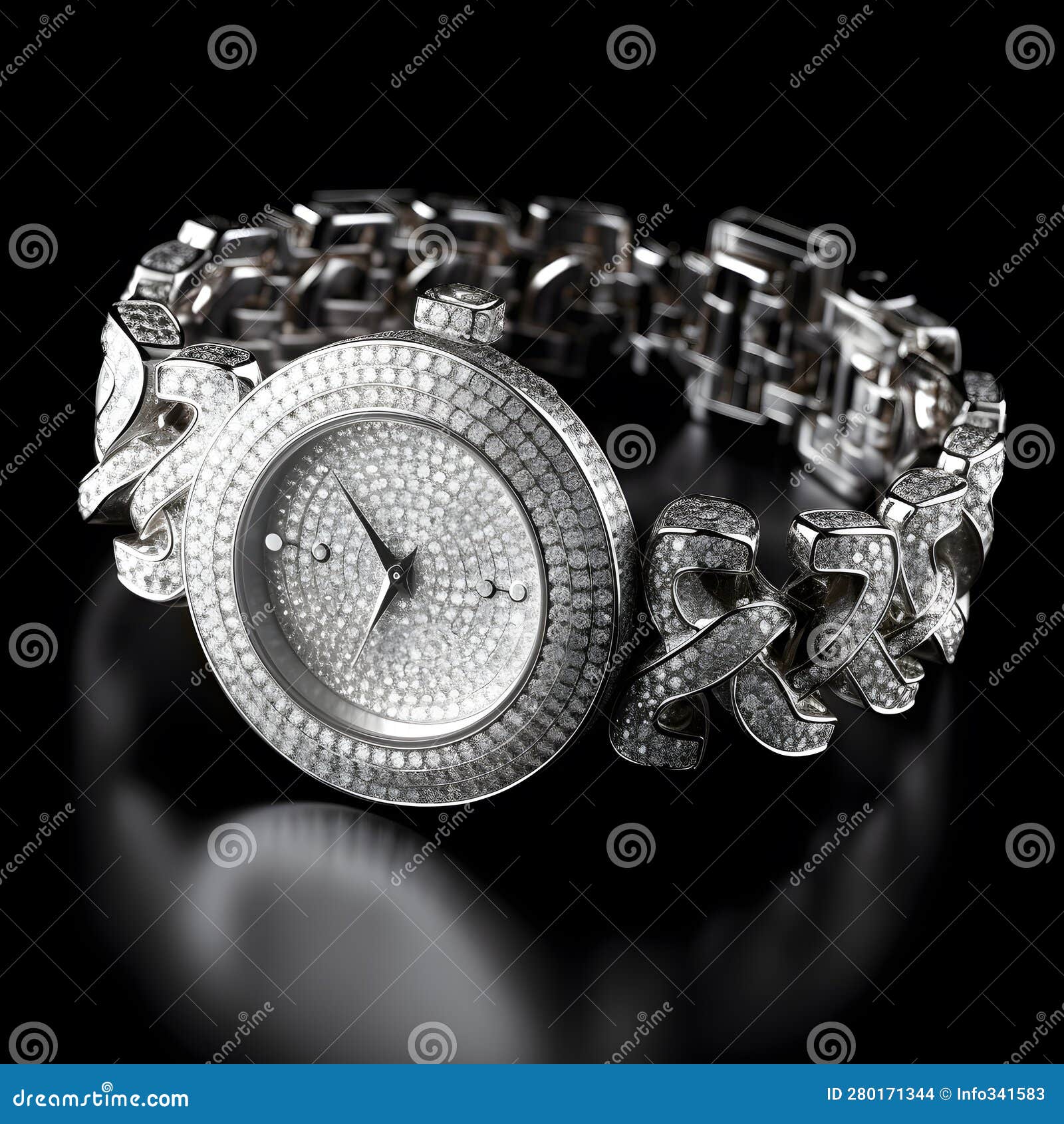Diamond-encrusted Wristwatch One Generative AI Stock Illustration ...