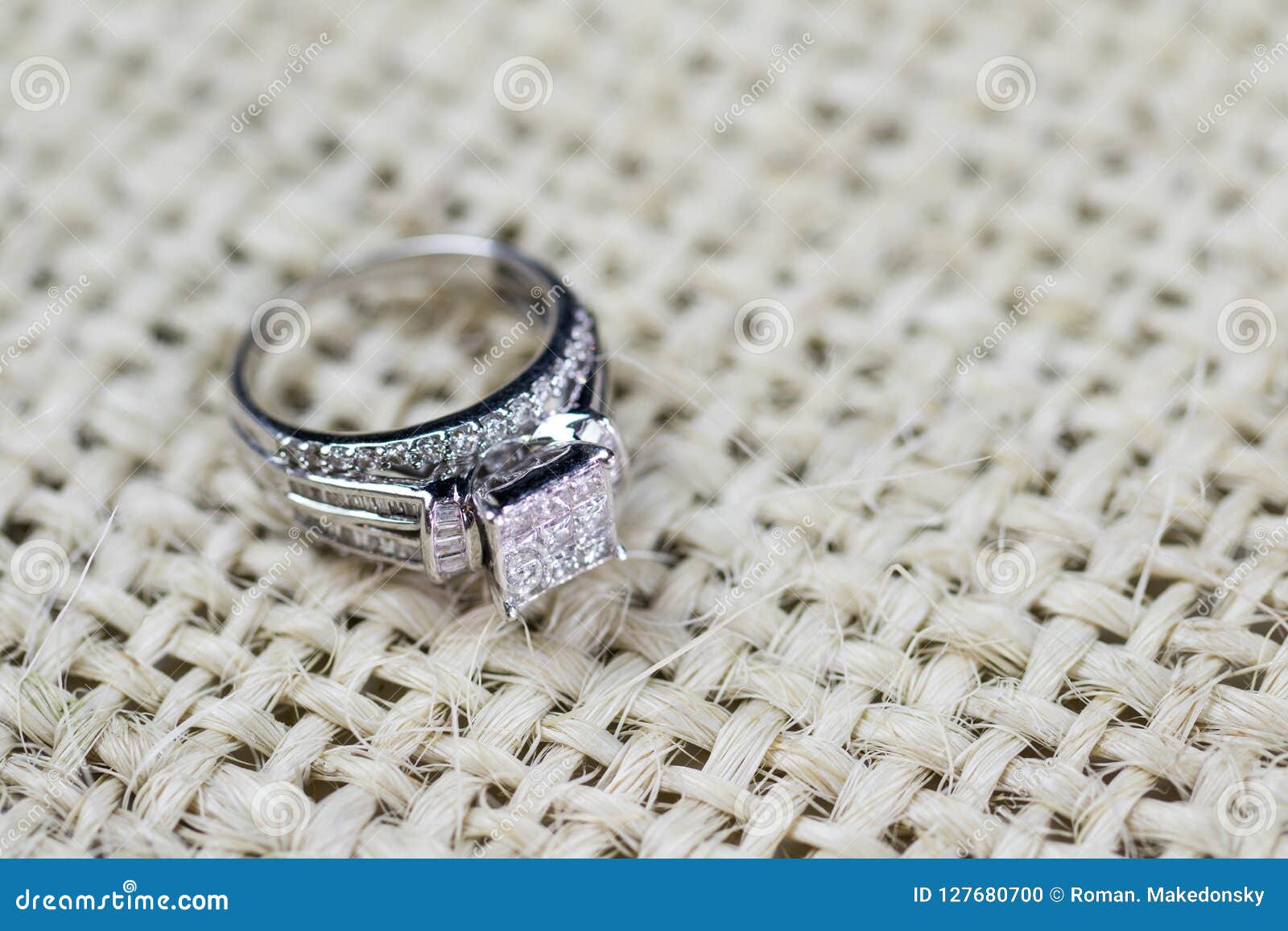A Diamond Engagement Ring in a Box with Glint/reflection. Shimmering ...