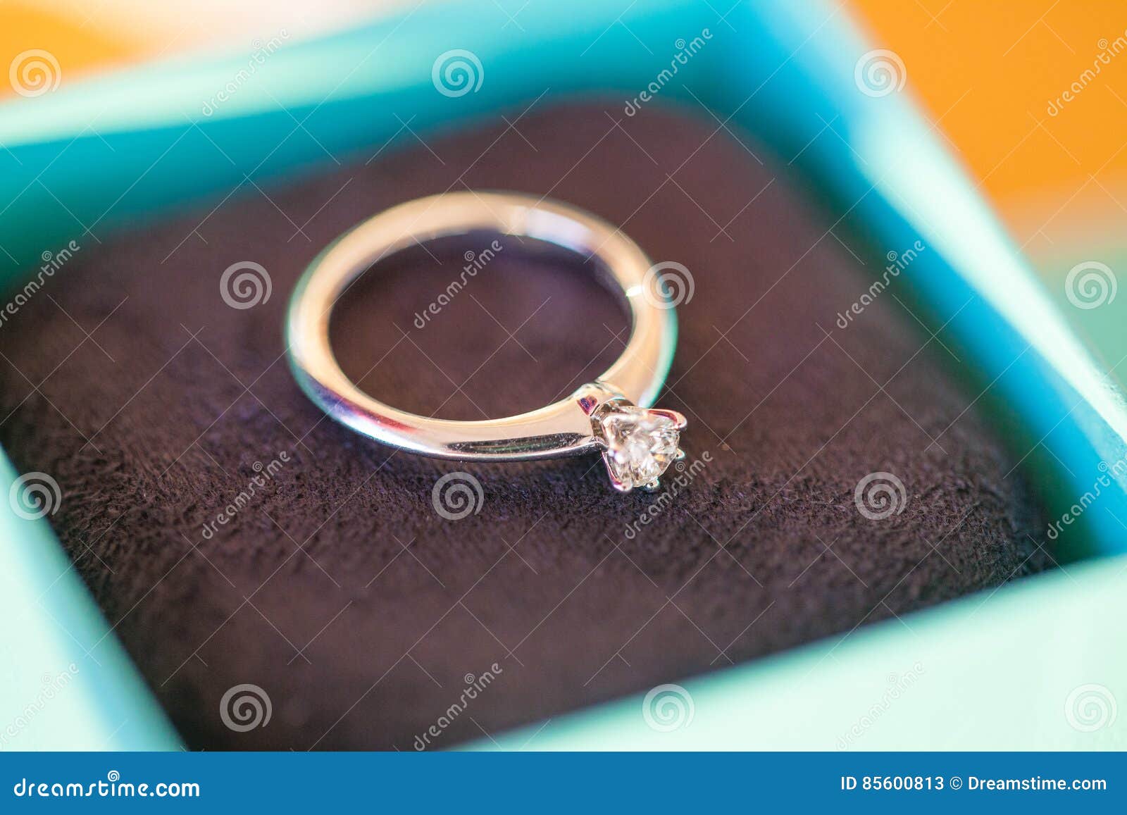 A Diamond Engagement Ring in a Box Stock Image - Image of golden, jewel ...