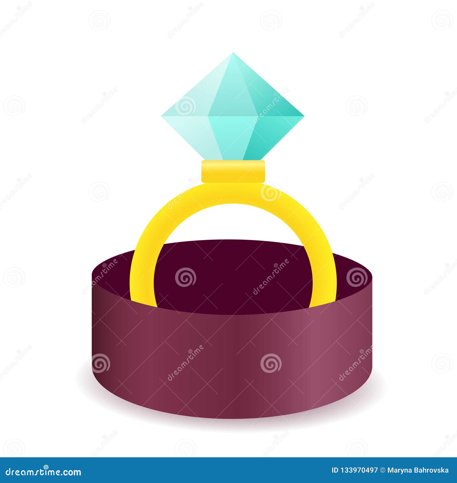 Diamond Engagement Ring in Box Vector Icon Stock Vector - Illustration ...