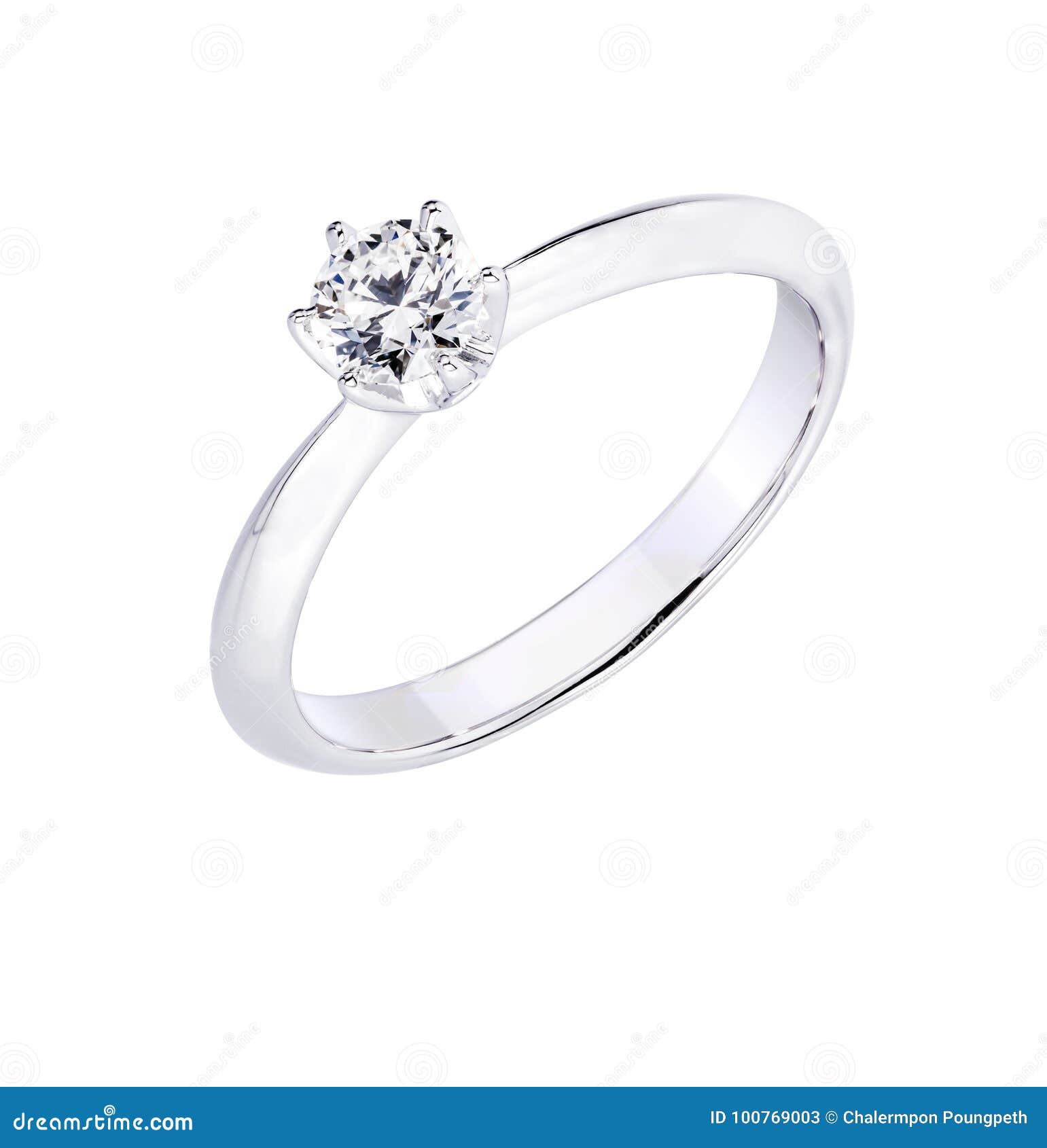 Diamond Engagement Wedding Ring on Isolated White Background Stock ...