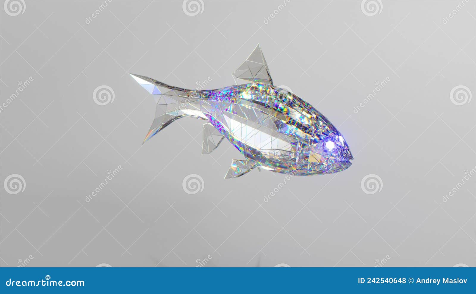 Diamond Fish. the Concept of Nature and Animals. Low Poly. White Color ...