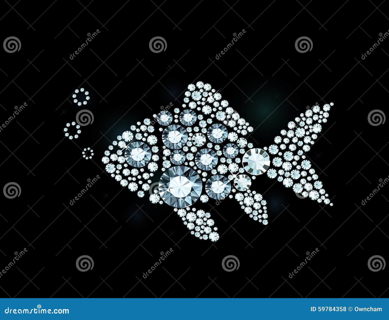 Diamond Fish stock vector. Illustration of diving, diamond - 59784358