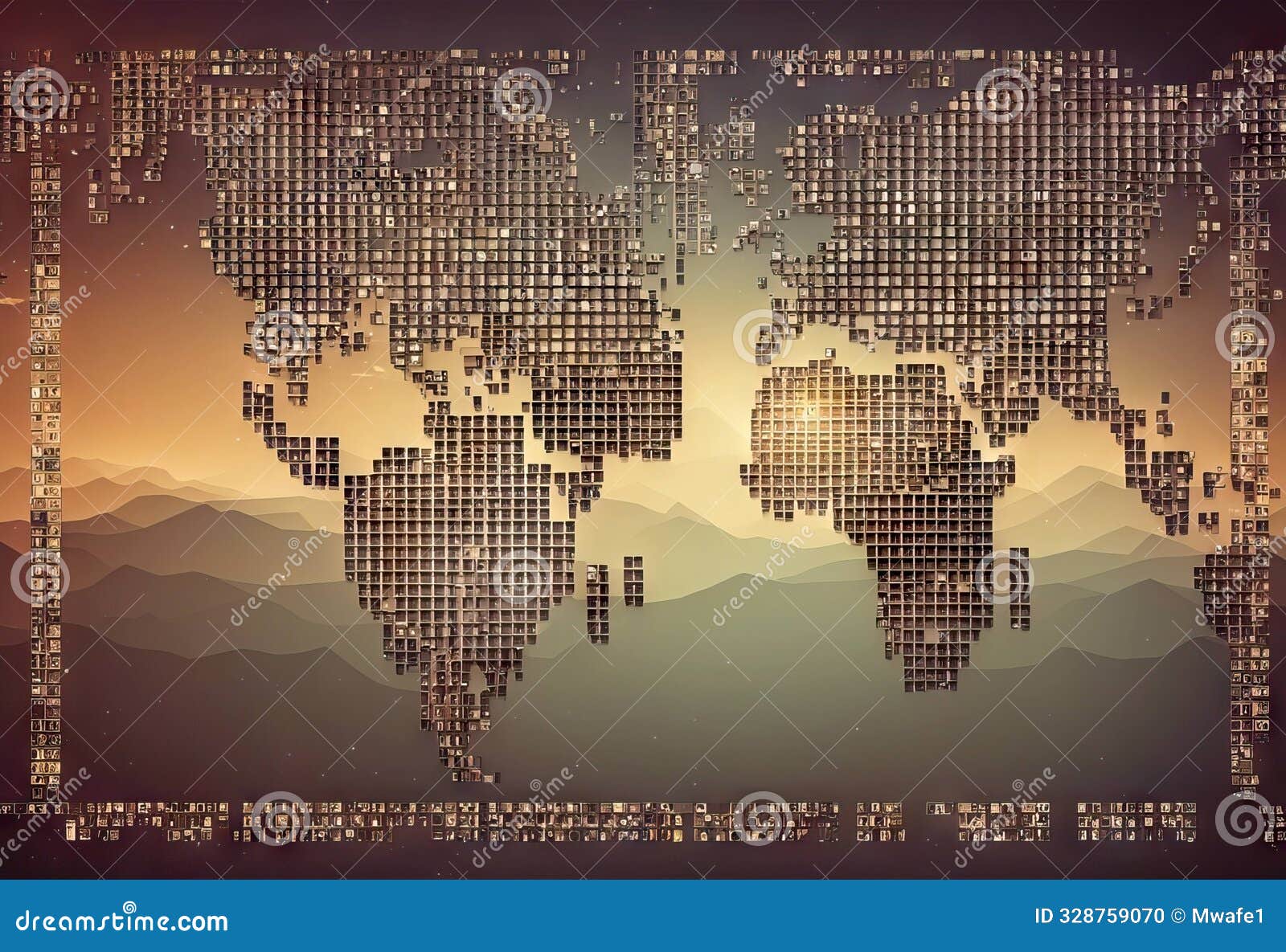 Diamond Flat Squares Map World Background Stock IllustrationWorld Map ...
