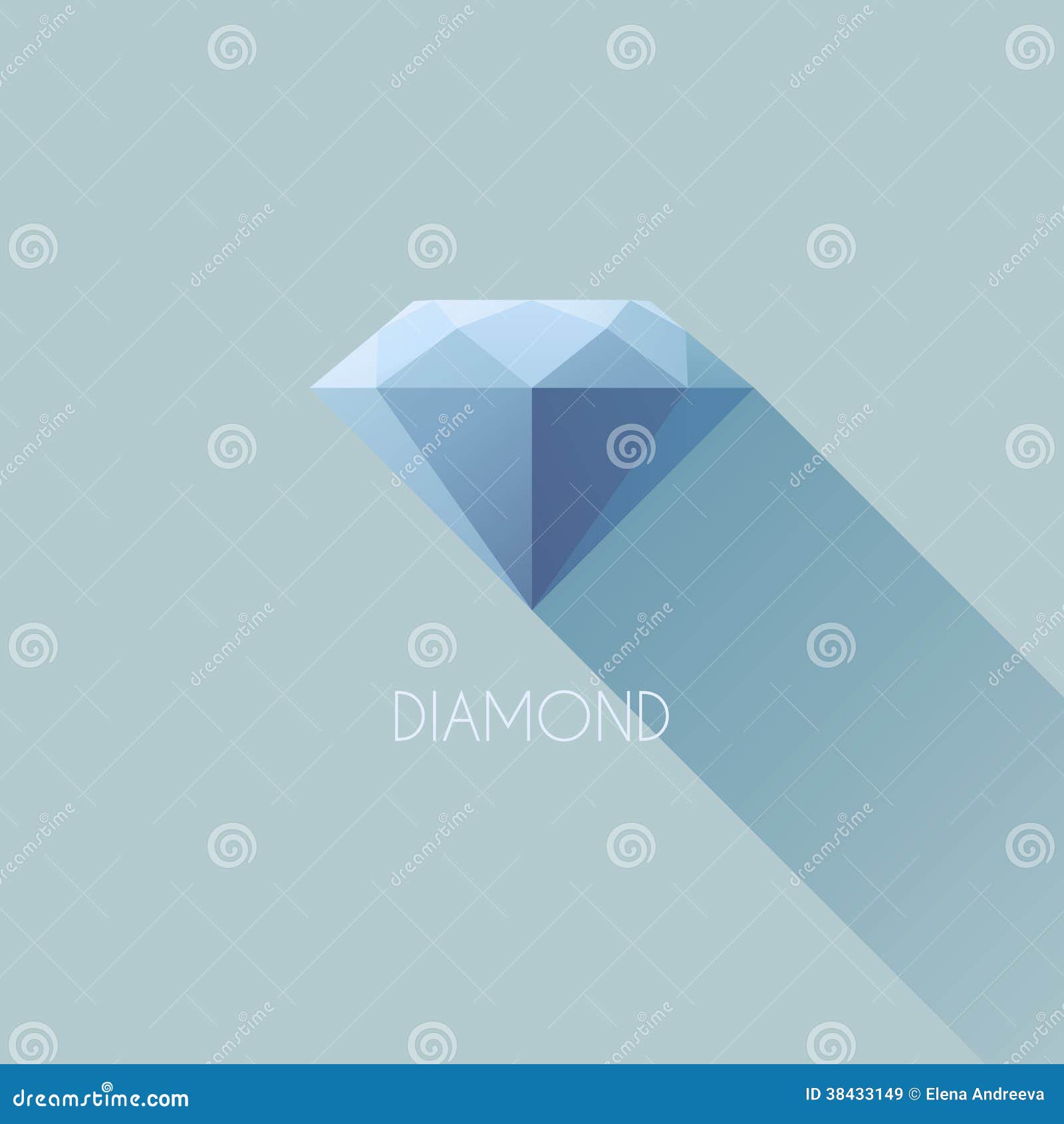 Diamond. Flat Vector Design with Long Shadow Stock Vector ...