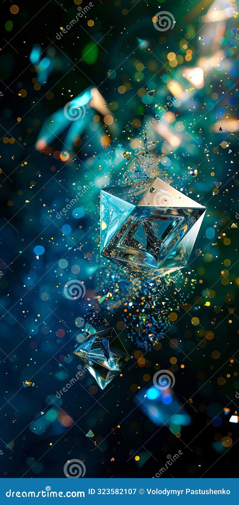 A Diamond is Floating in the Air with Sparkles Stock Image - Image of sparkles, confetti: 323582107