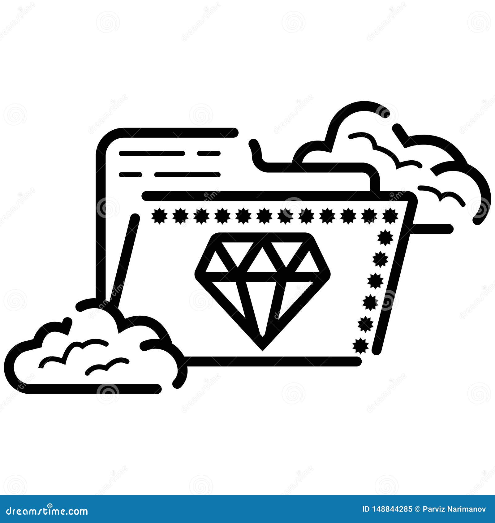 Diamond Folder Icon Vector Illustration Stock Vector - Illustration of ...