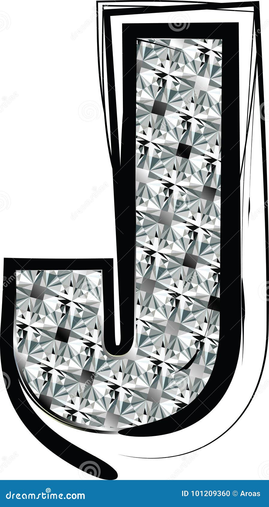 Diamond Font letter J stock vector. Illustration of blink - 101209360