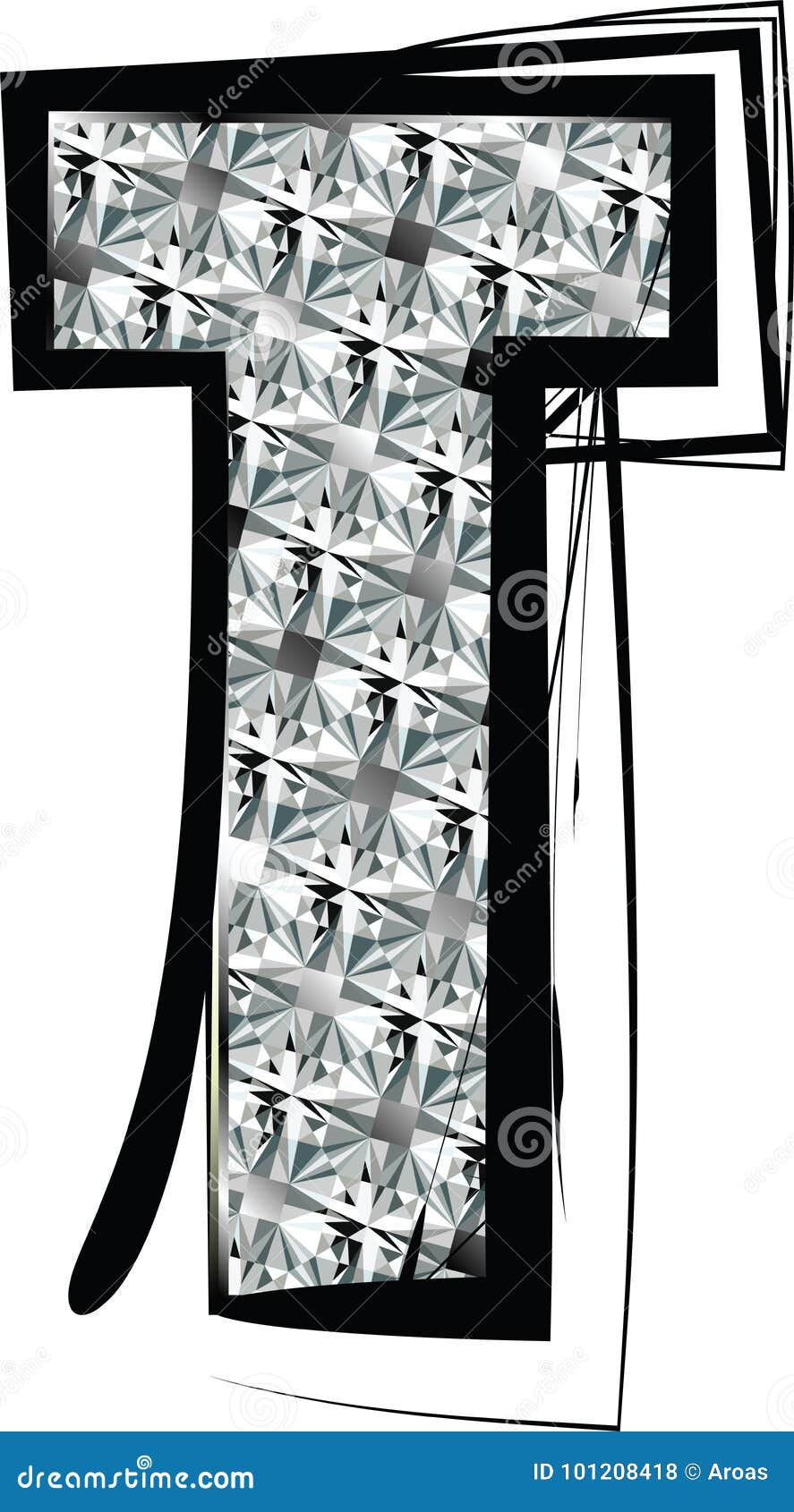 Diamond Font letter T stock vector. Illustration of monogram - 101208418