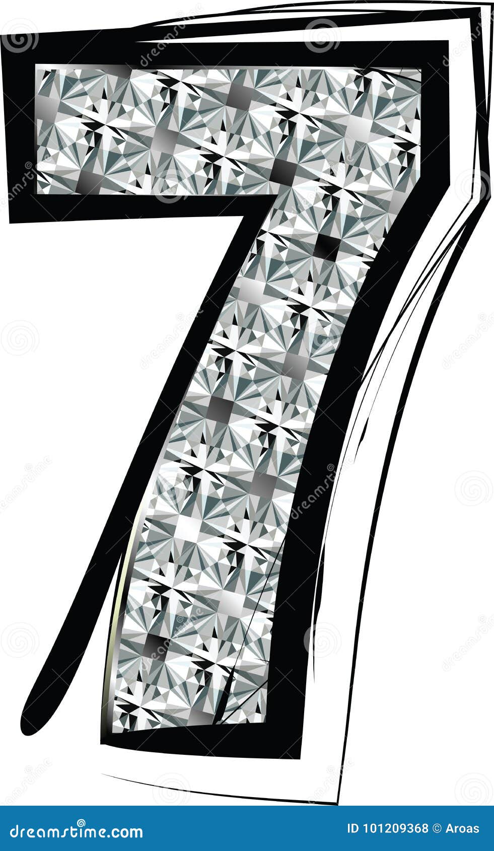 Diamond Font Number 7 ilustração do vetor. Ilustração de alfabeto ...