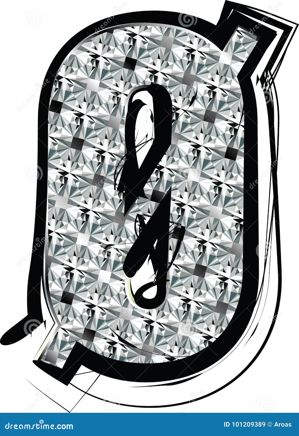 Diamond Font Number 0 stock vector. Illustration of brilliant - 101209389