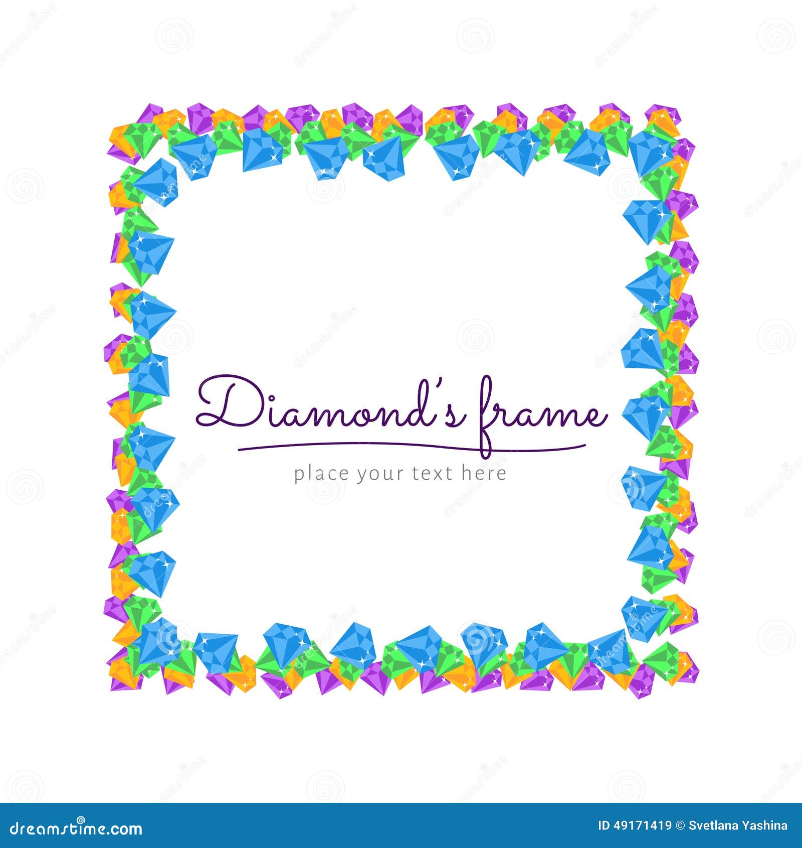 Diamond Frame stock vector. Illustration of gemstone - 49171419