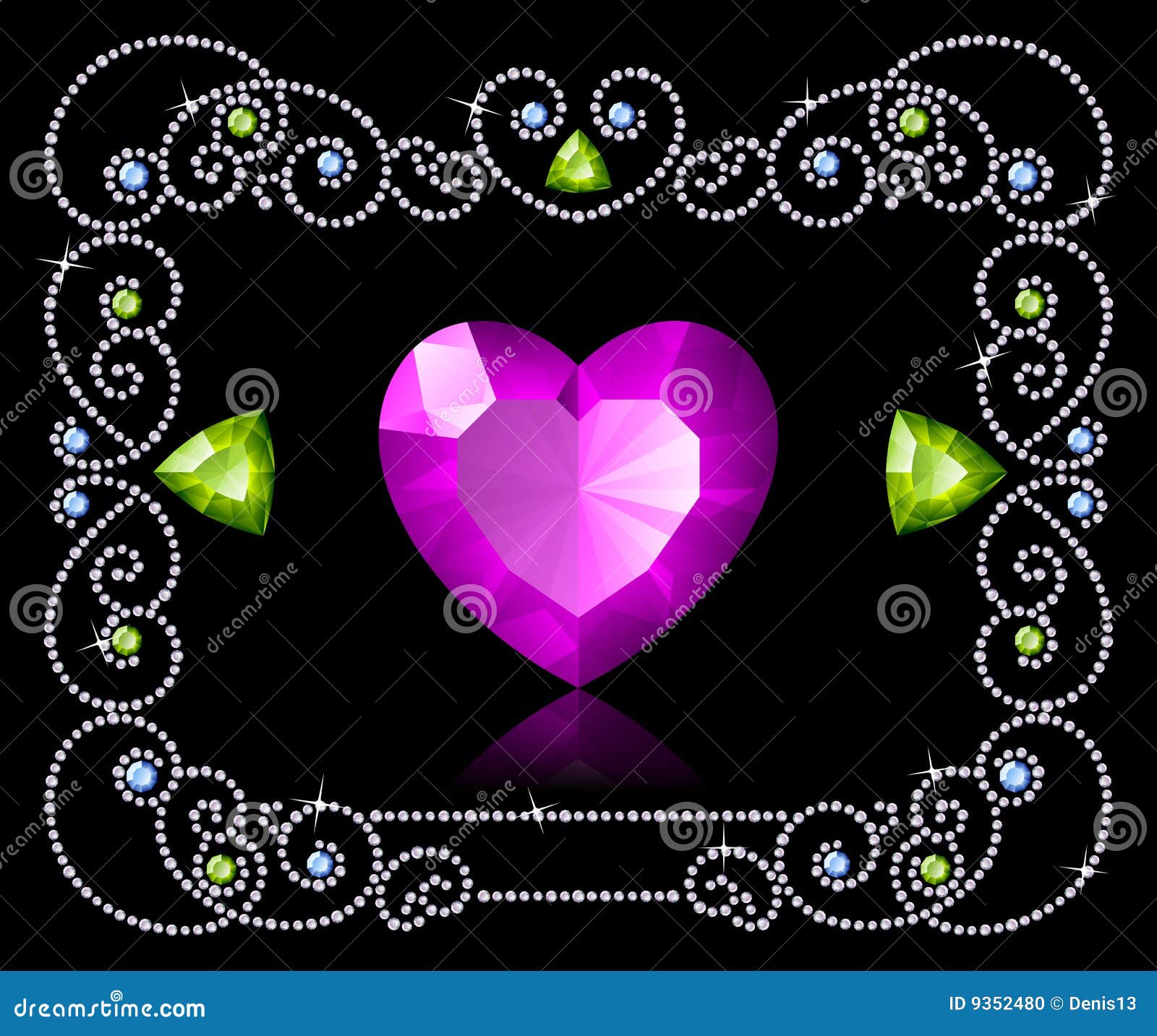 Diamond Frame with Jewel Arrows Stock Vector - Illustration of fashion ...