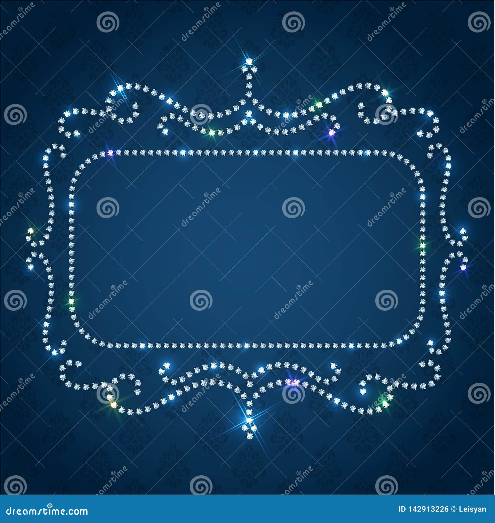 Diamond frame stock vector. Illustration of greeting - 142913226