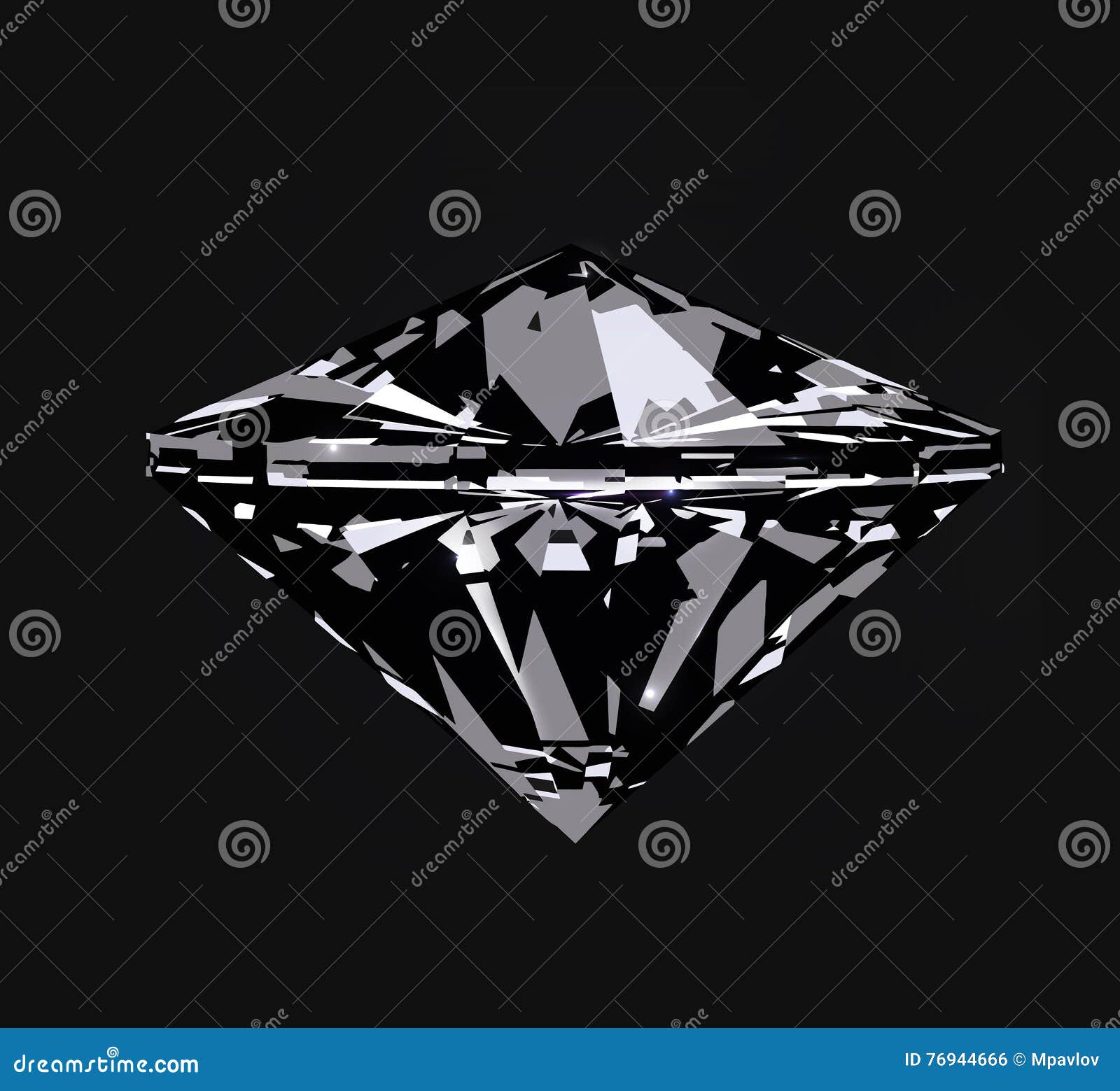 Diamond in Front View. Vector Illustration Stock Vector - Illustration ...