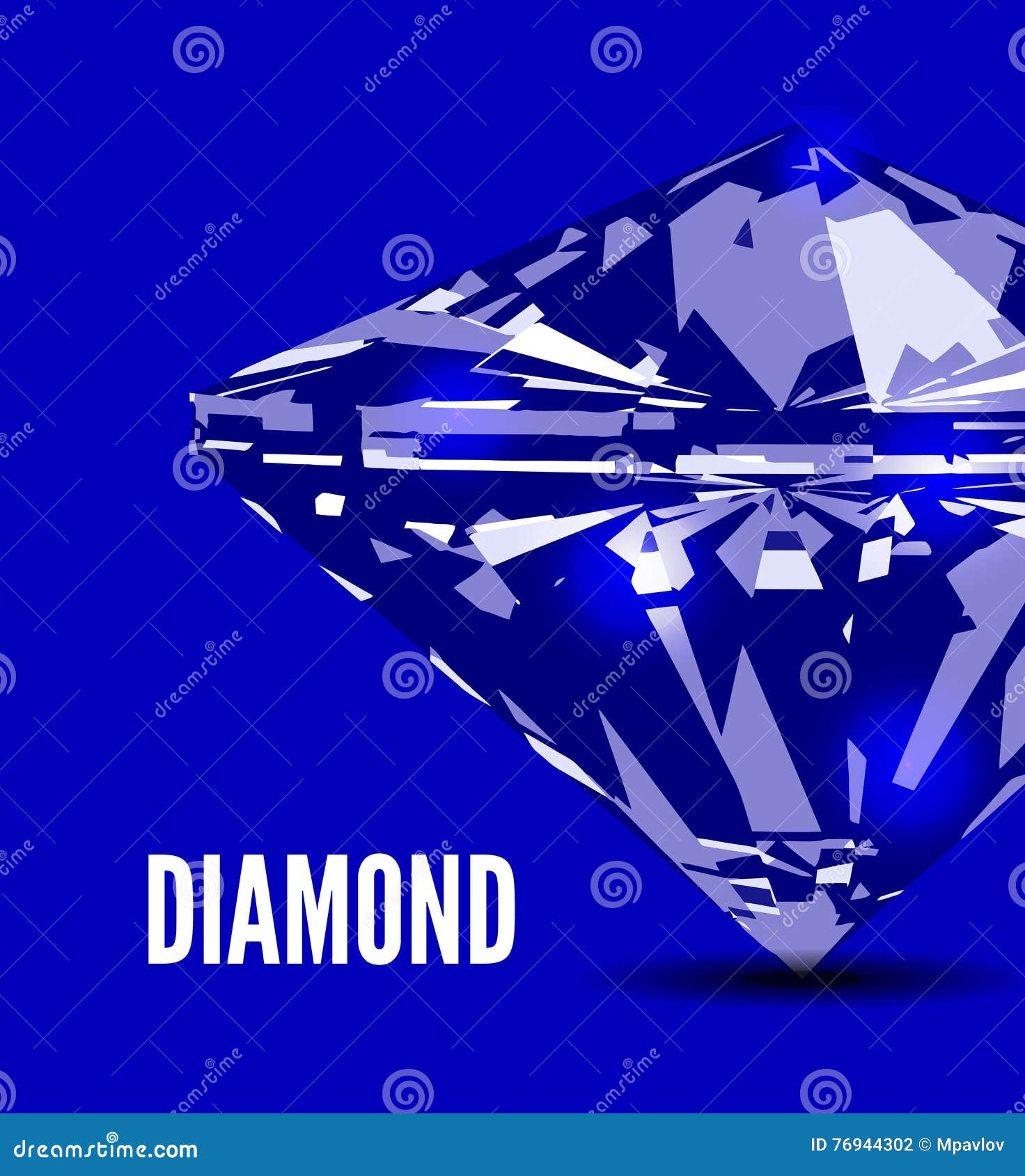 Diamond in Front View. Vector Illustration Stock Vector - Illustration ...
