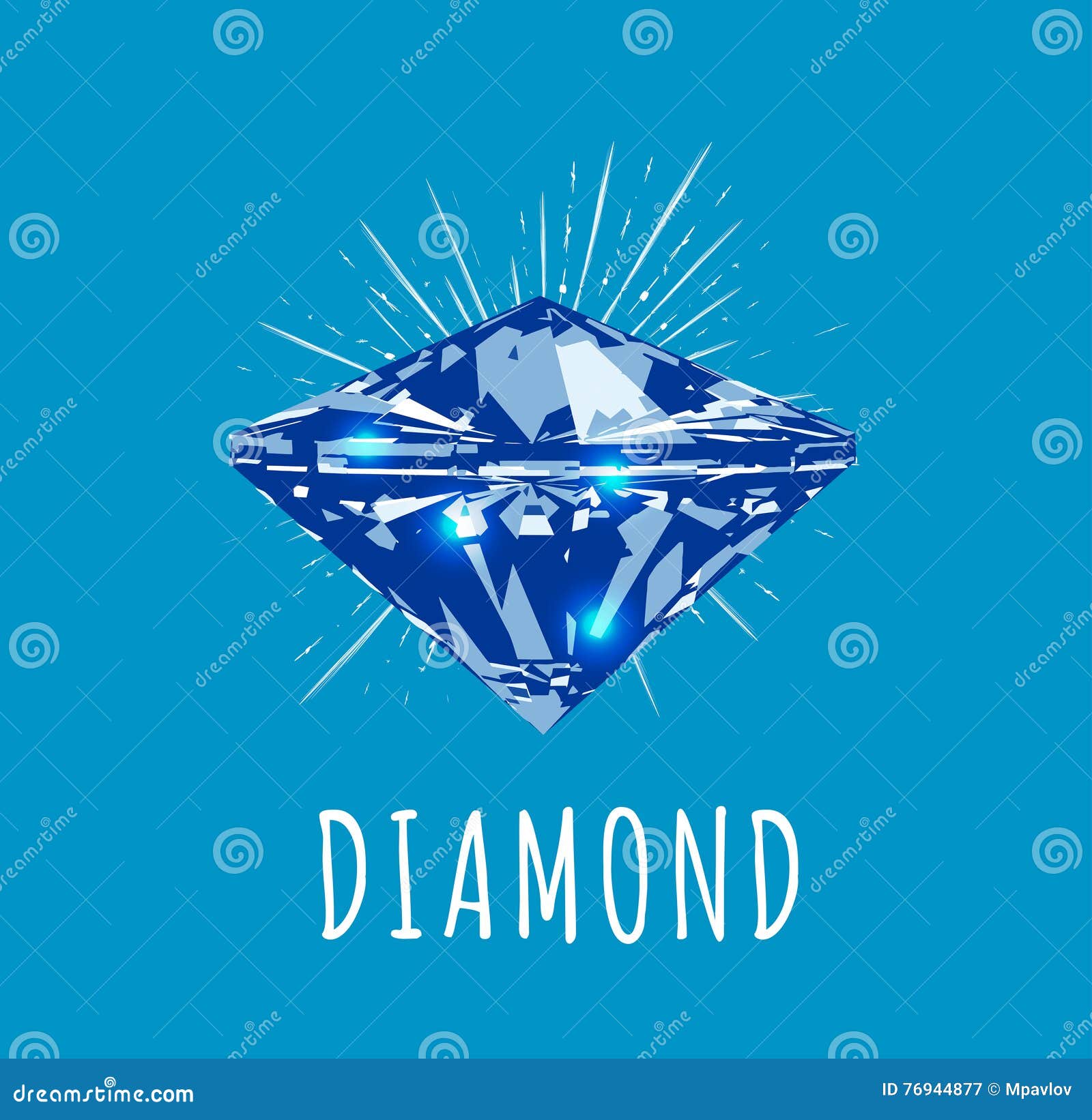 Diamond in Front View. Vector Illustration Stock Vector - Illustration ...