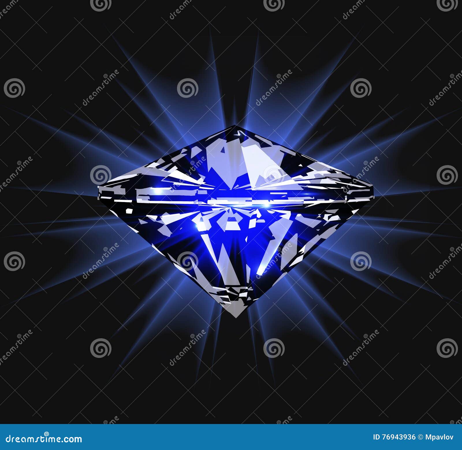 Diamond in Front View. Vector Illustration Stock Vector - Illustration ...