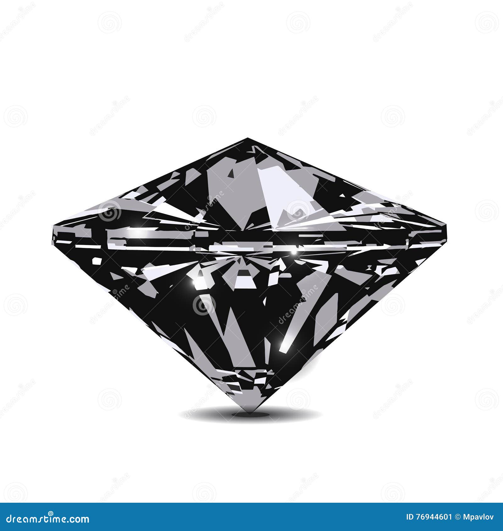 Diamond in Front View. Vector Illustration Stock Vector - Illustration ...