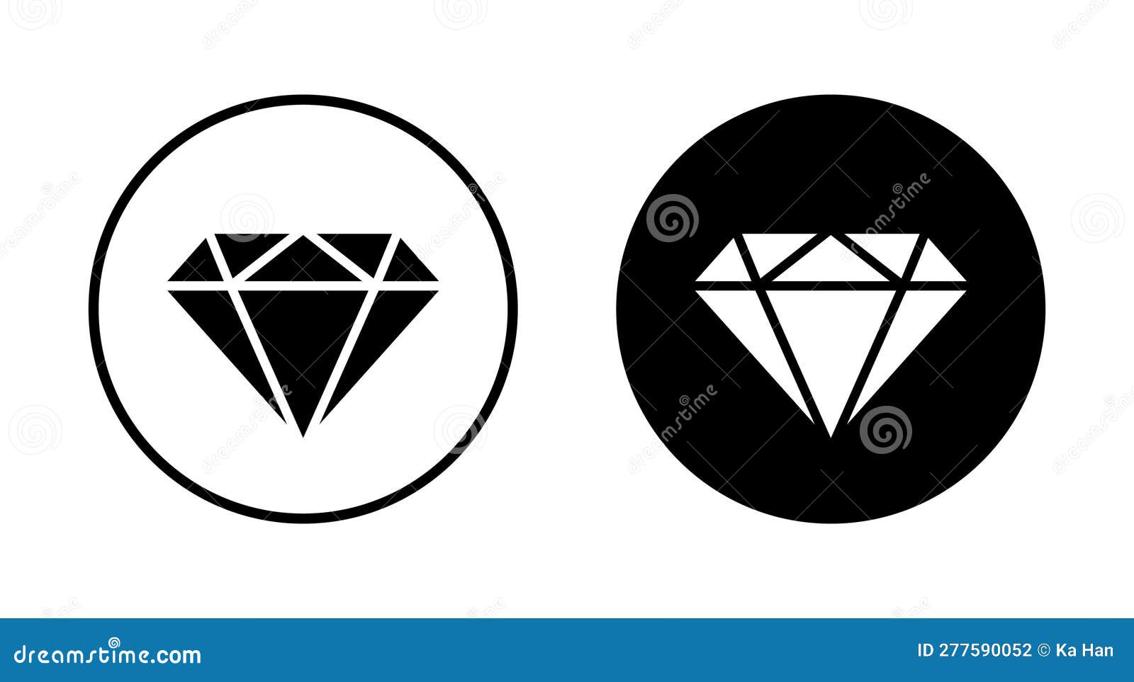 Diamond, Gem Icon Vector. Precious Stone Isolated on Circle Background ...