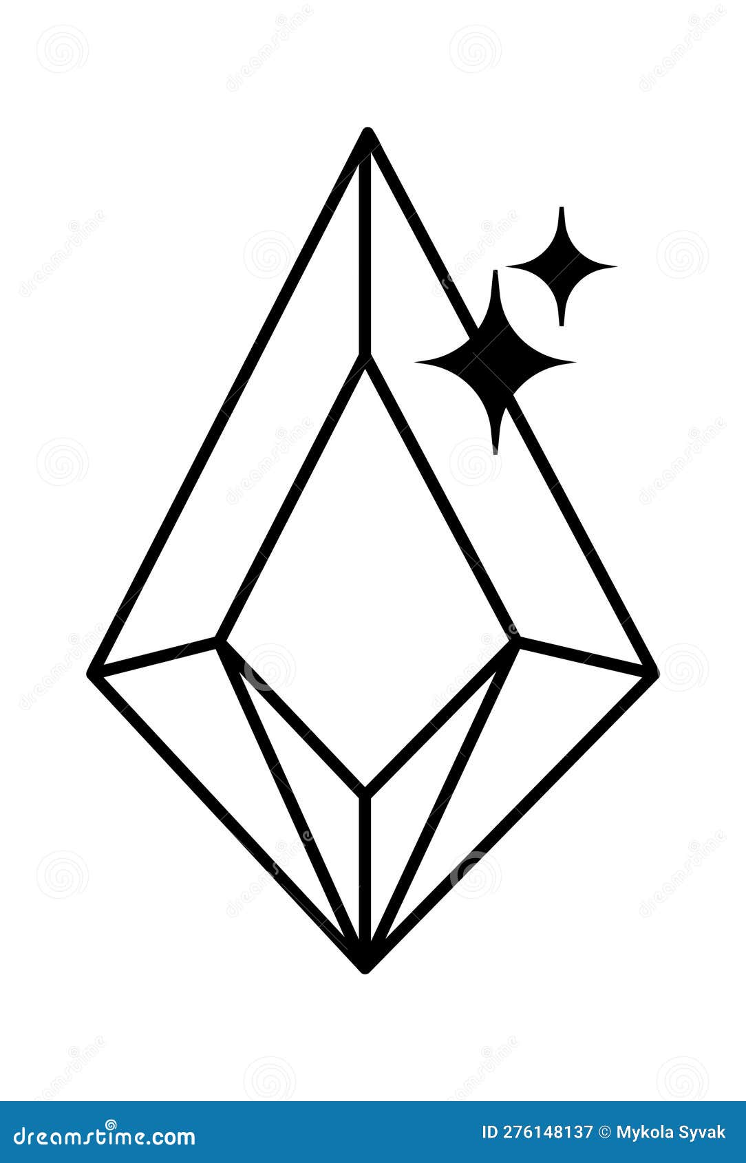 Diamond Gem Lined stock vector. Illustration of jewel - 276148137