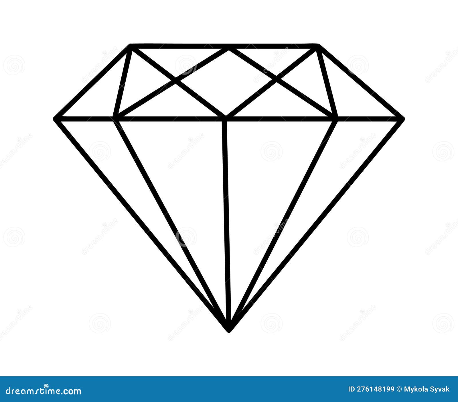 Diamond Gem Lined stock vector. Illustration of sign - 276148199