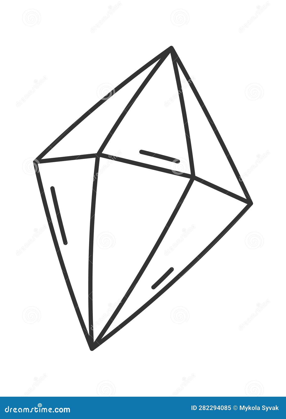 Diamond Gem Lined Doodle stock vector. Illustration of graphic - 282294085