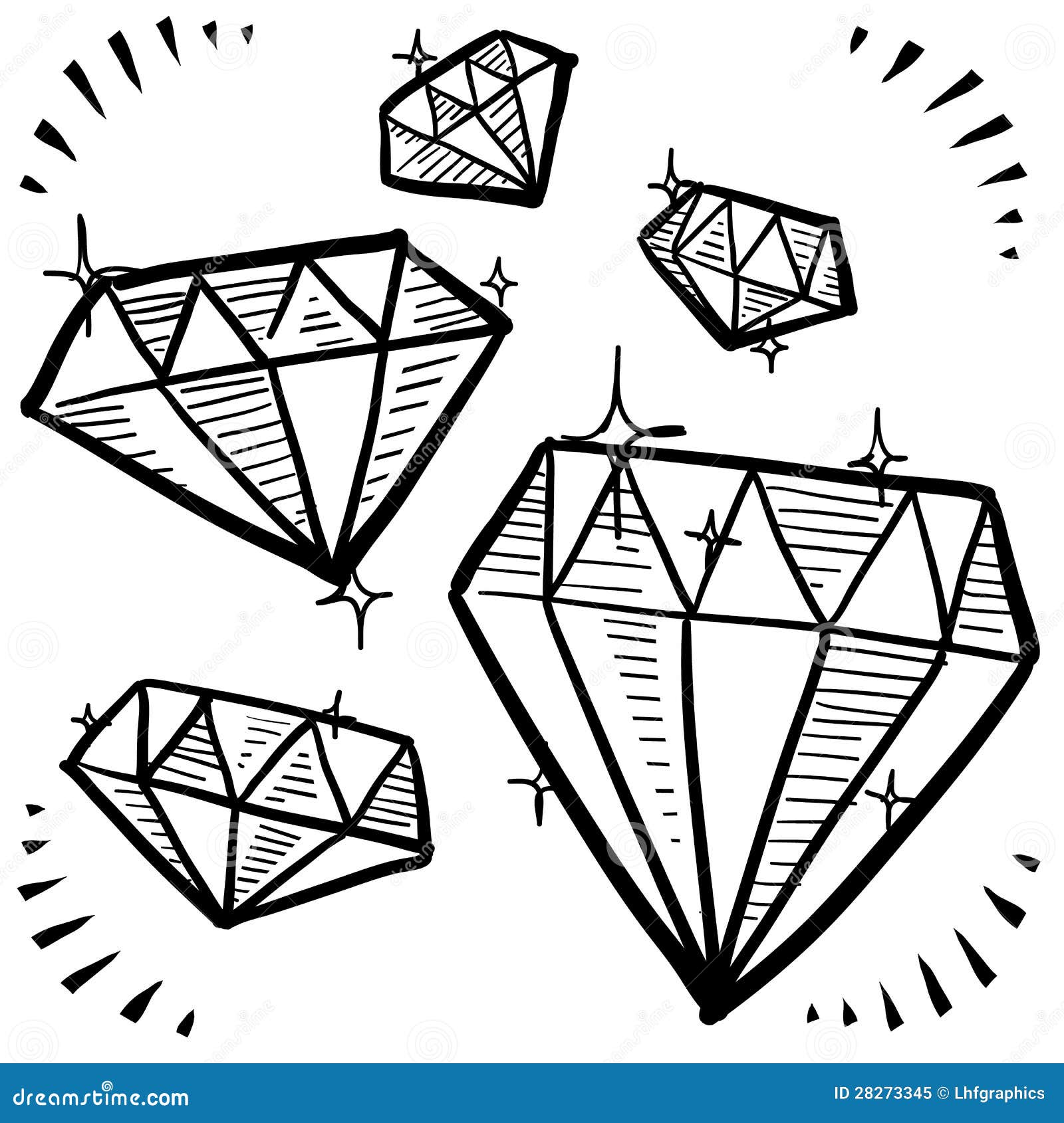 Diamond gem sketches stock vector. Illustration of drawing - 28273345