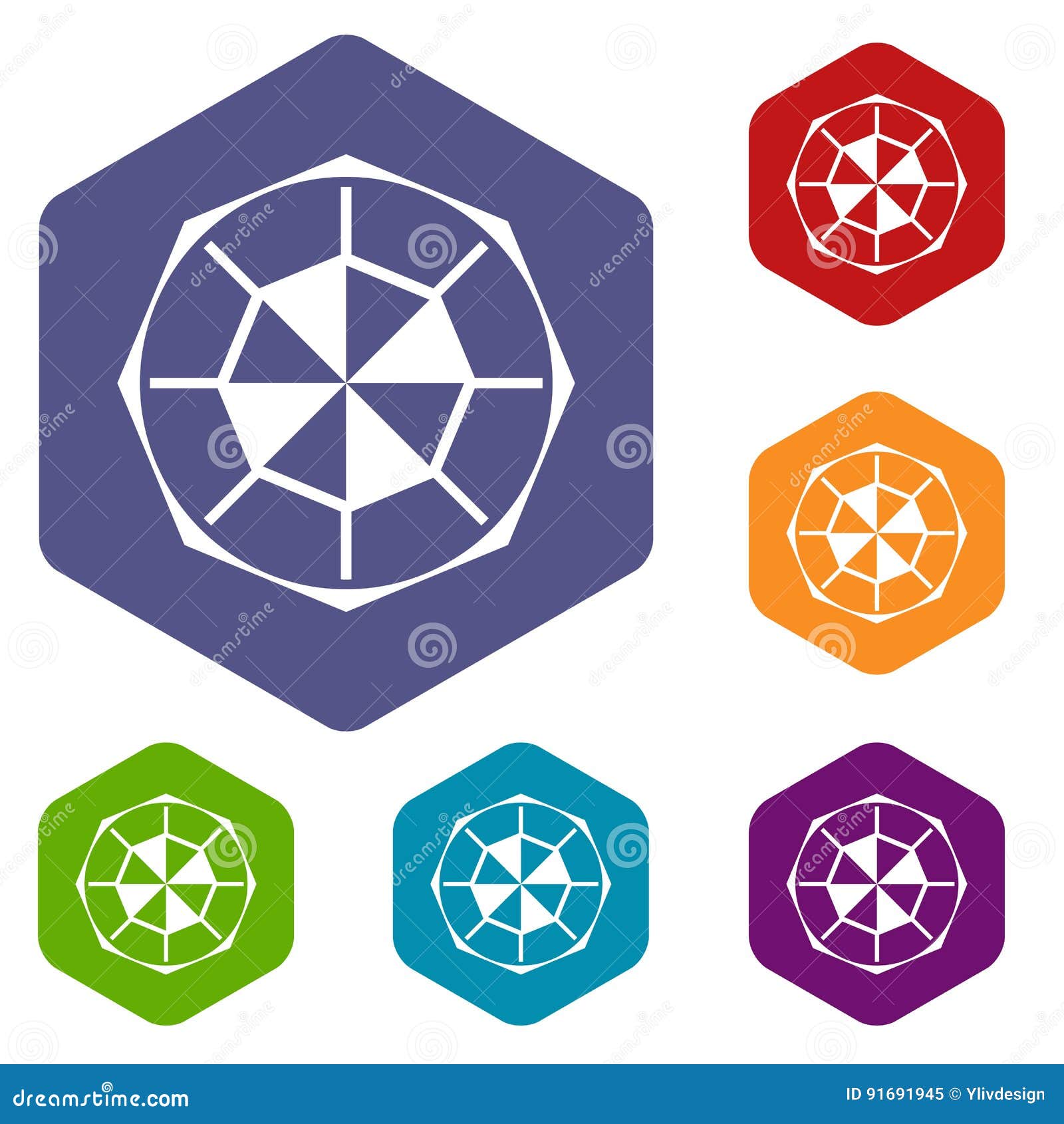 Diamond Gemstone Icons Set Hexagon Stock Vector - Illustration of ...