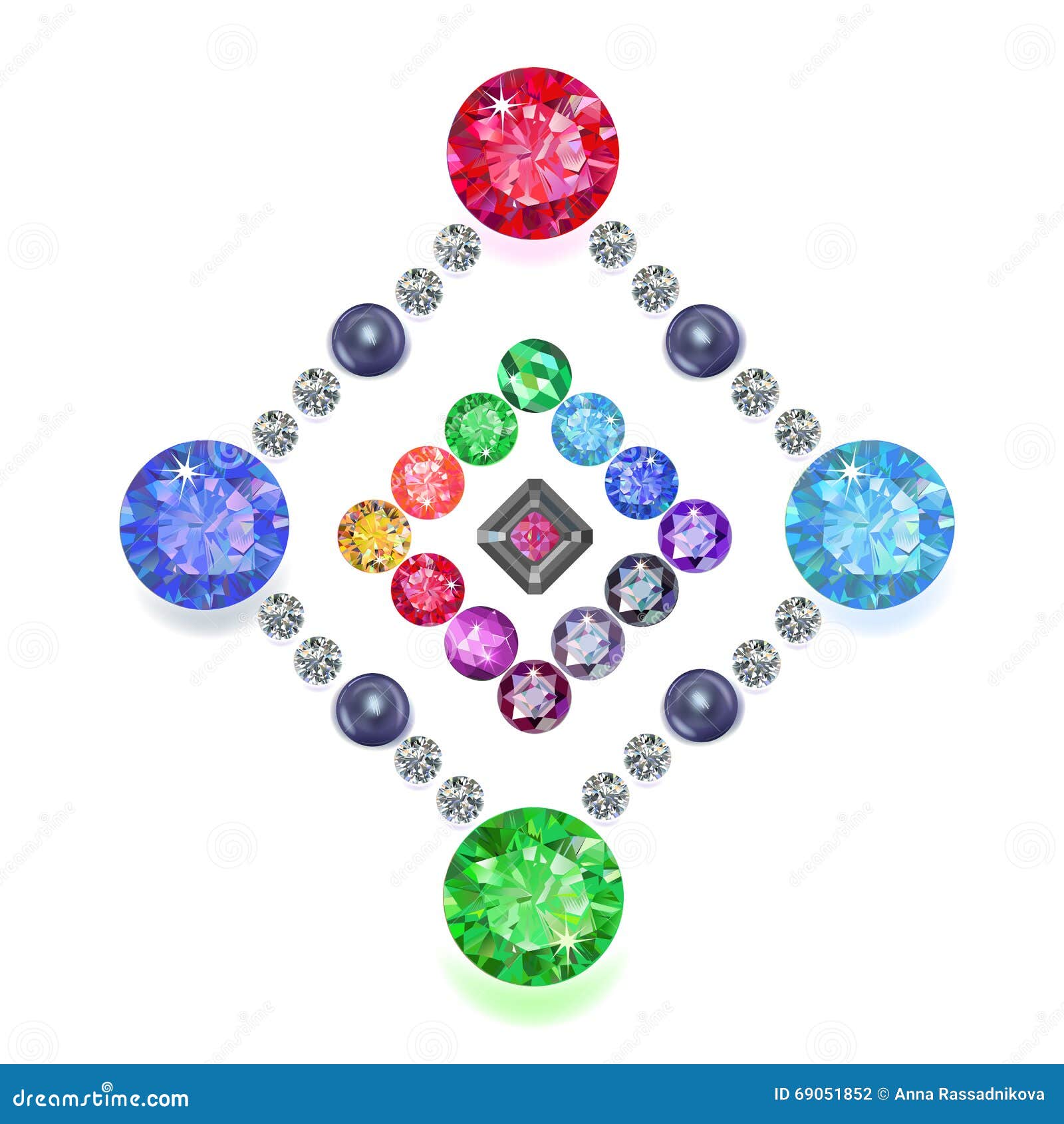 Rainbow Rhomboid Pattern On Black Color Background Vector Illustration ...