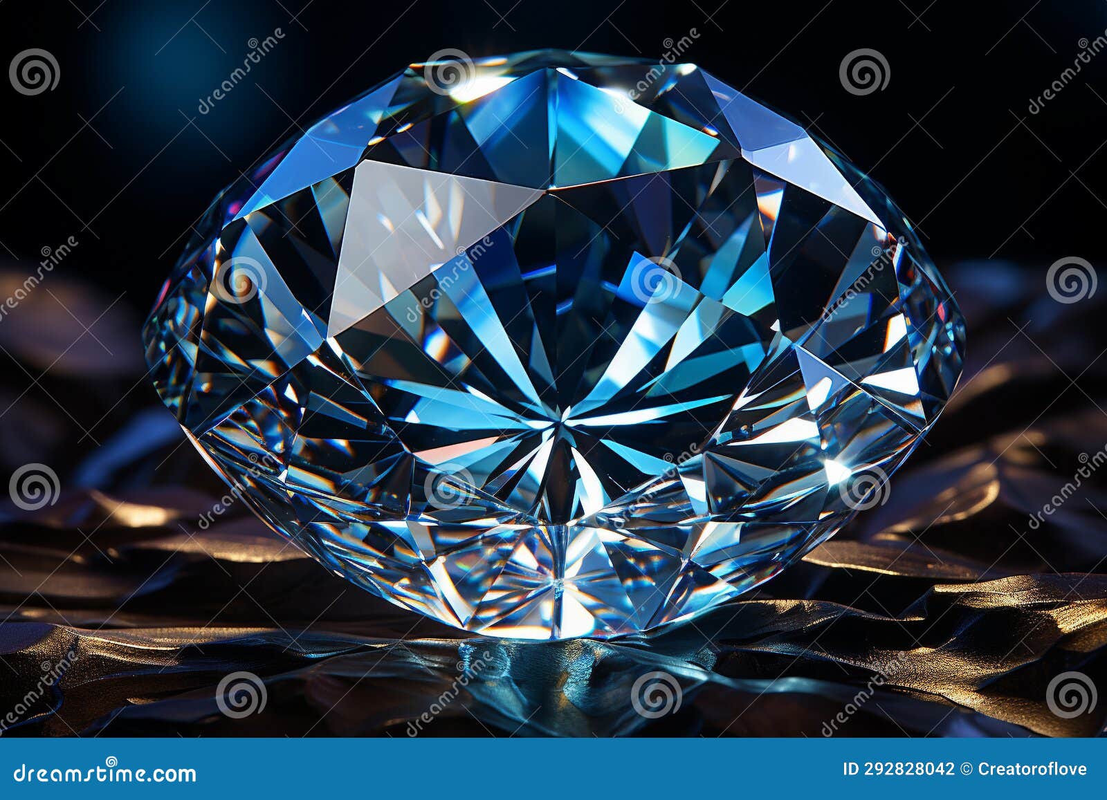 Diamond Glowing on Dark Blur Background Generative AI Stock ...